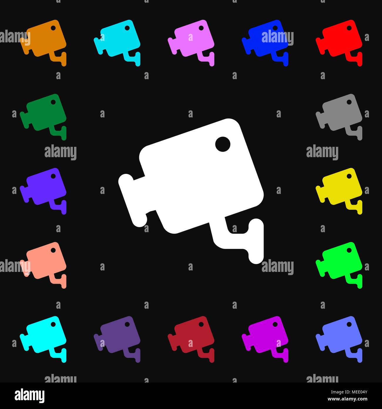 video camera icon sign. Lots of colorful symbols for your design ...