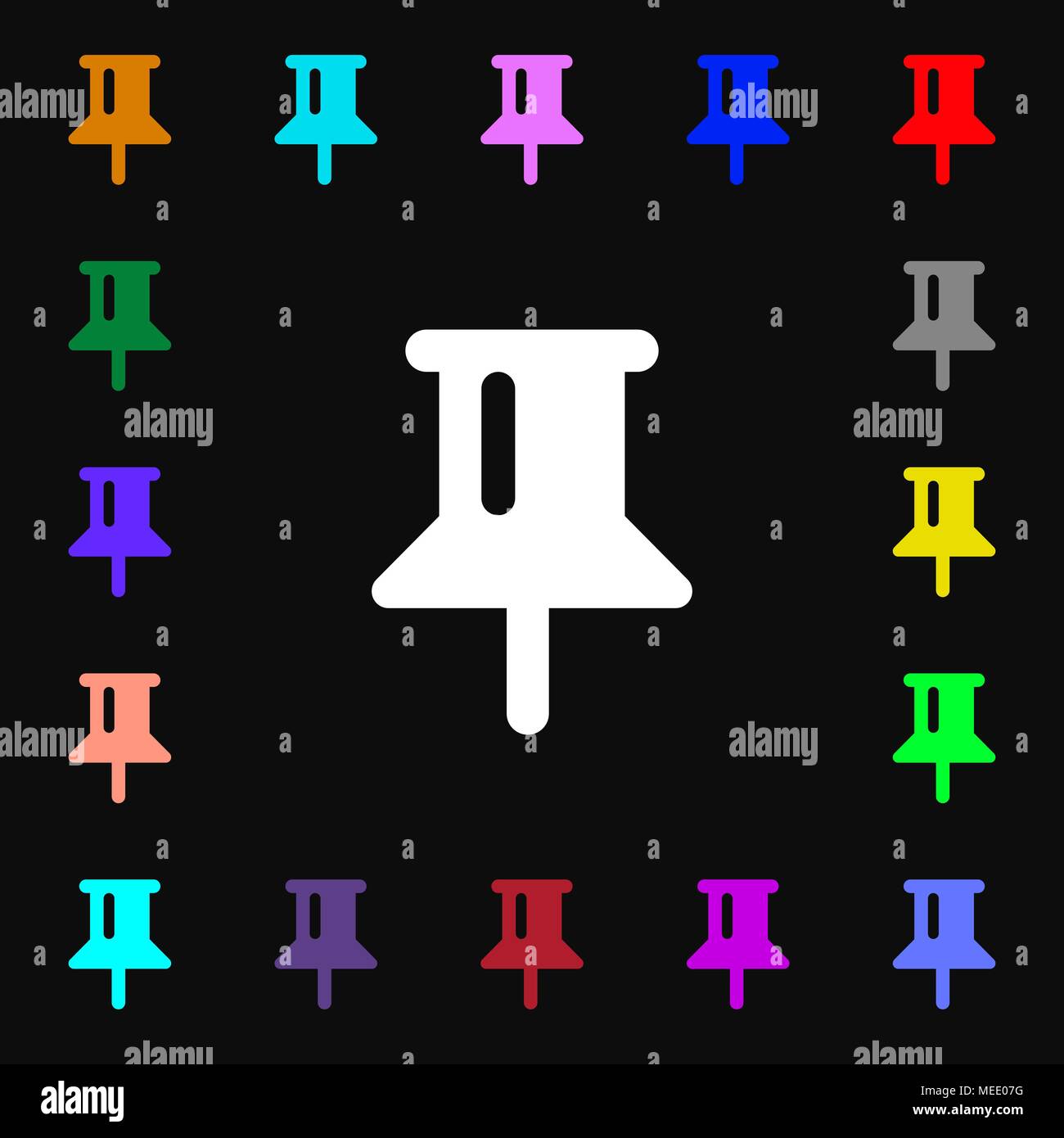 Map pointer, GPS location icon sign. Lots of colorful symbols for your ...