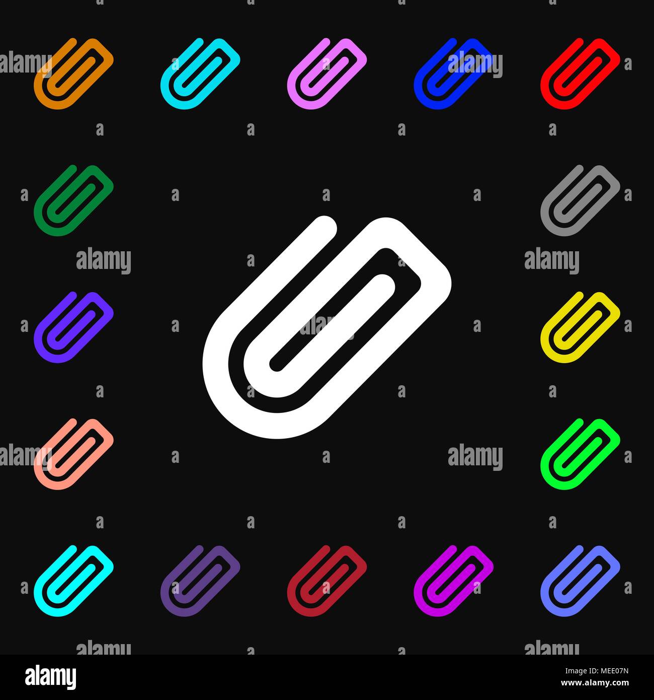 Paper Clip icon sign. Lots of colorful symbols for your design. Vector ...