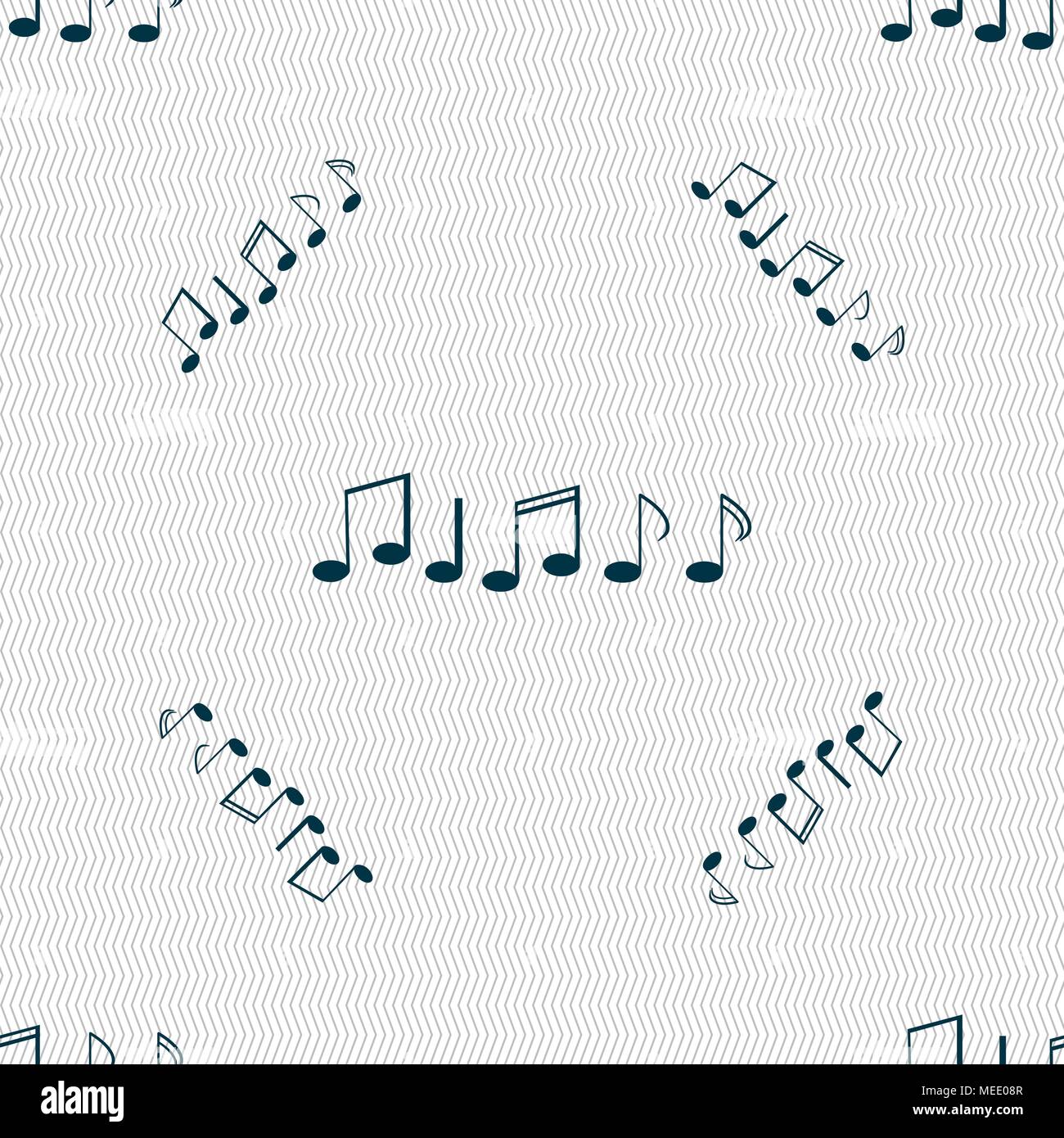 Music note sign icon. Musical symbol. Seamless pattern with geometric ...