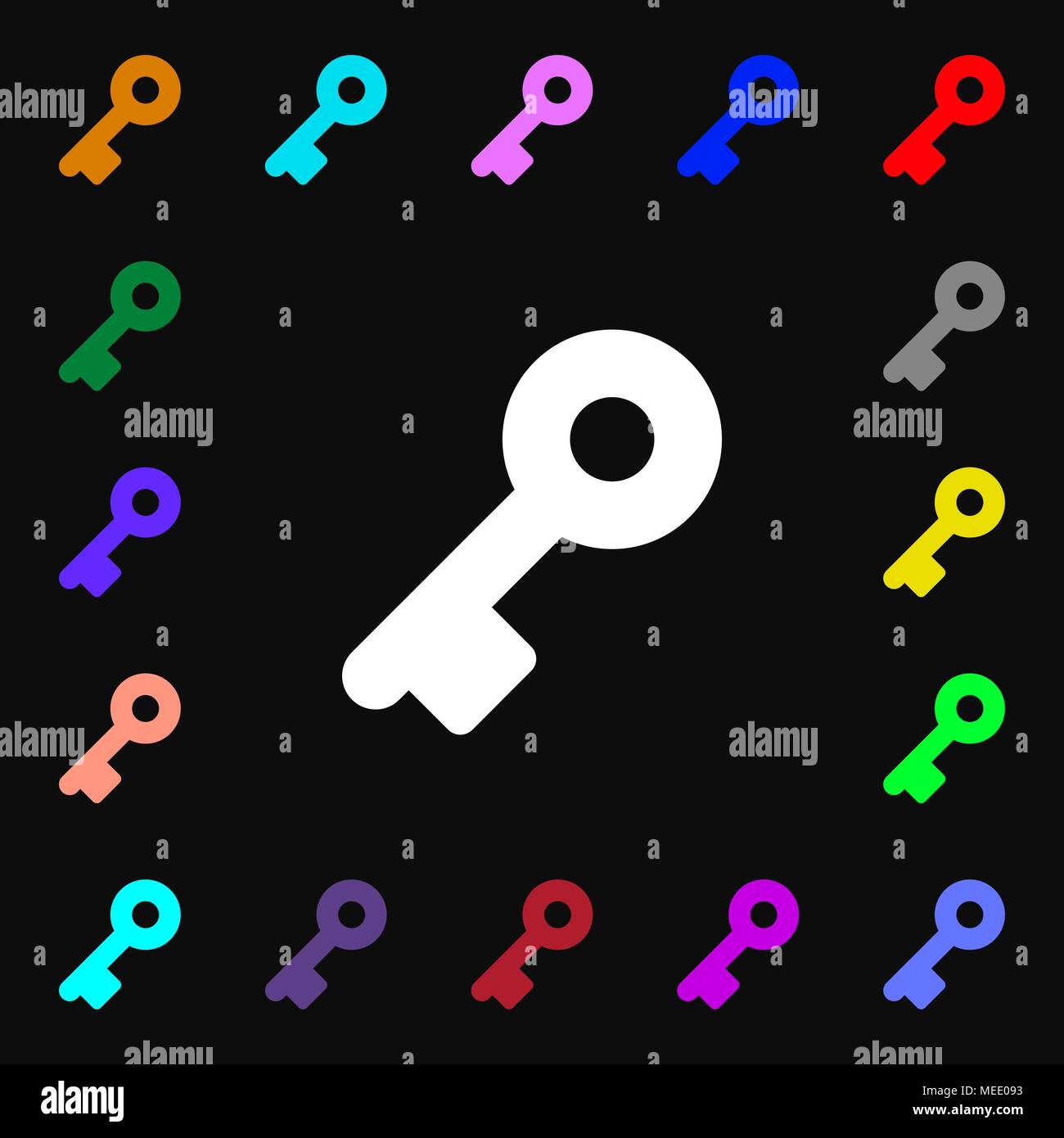 Key icon sign. Lots of colorful symbols for your design. Vector ...