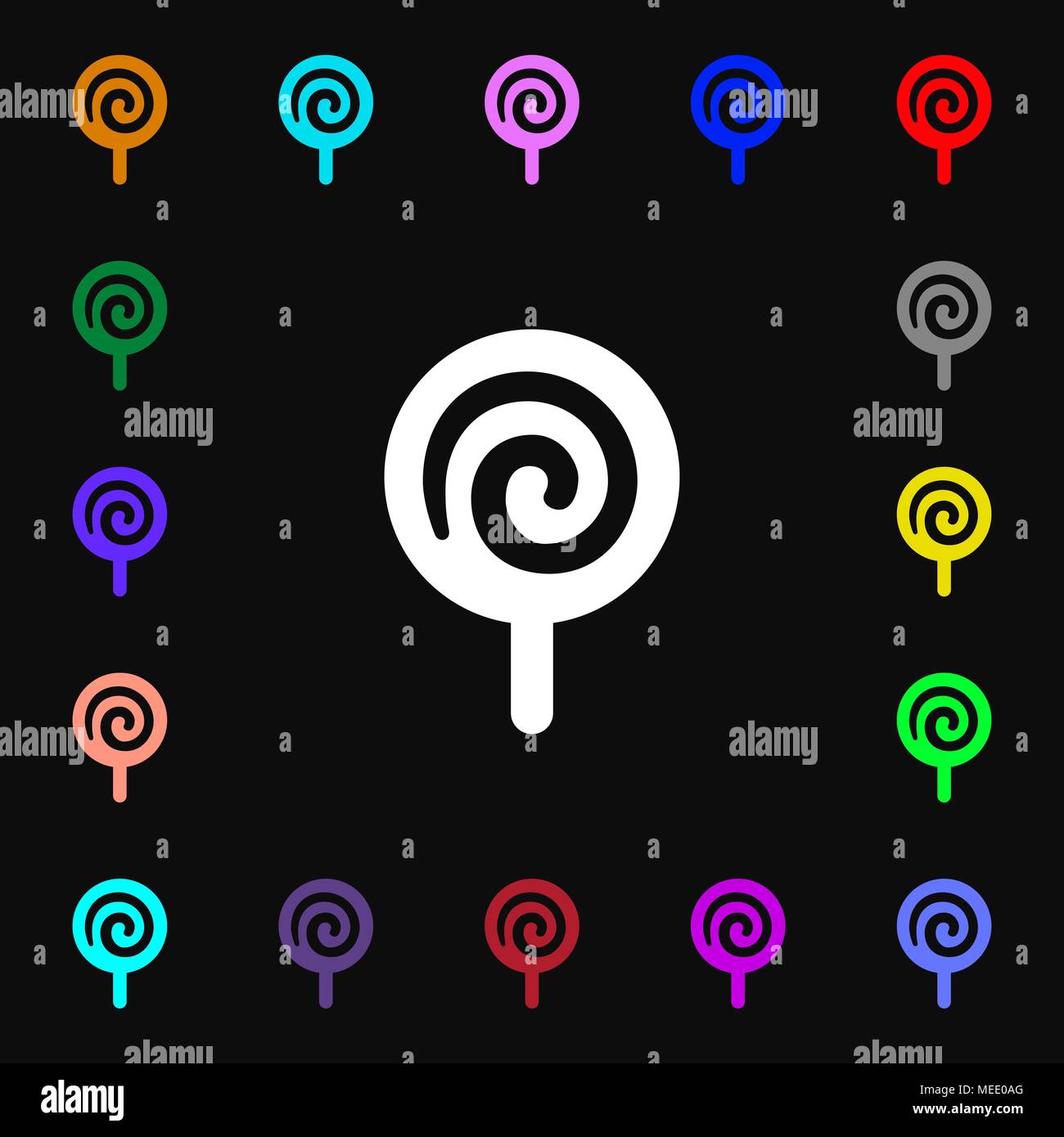 candy icon sign. Lots of colorful symbols for your design. Vector ...