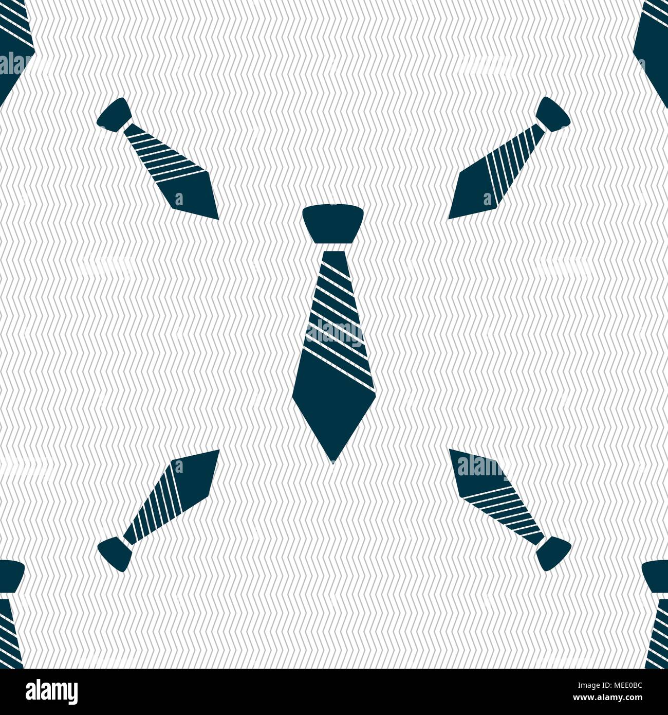 Tie sign icon. Business clothes symbol. Seamless pattern with geometric ...
