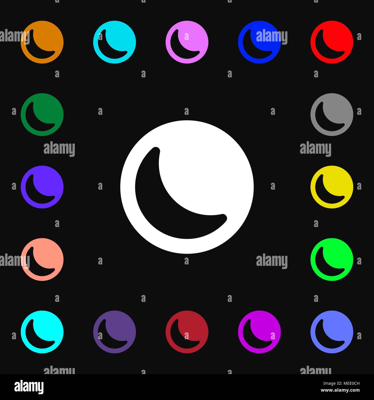moon icon sign. Lots of colorful symbols for your design. Vector ...