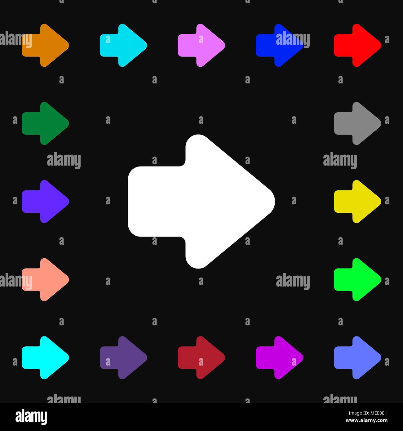 Arrow right, Next icon sign. Lots of colorful symbols for your design ...