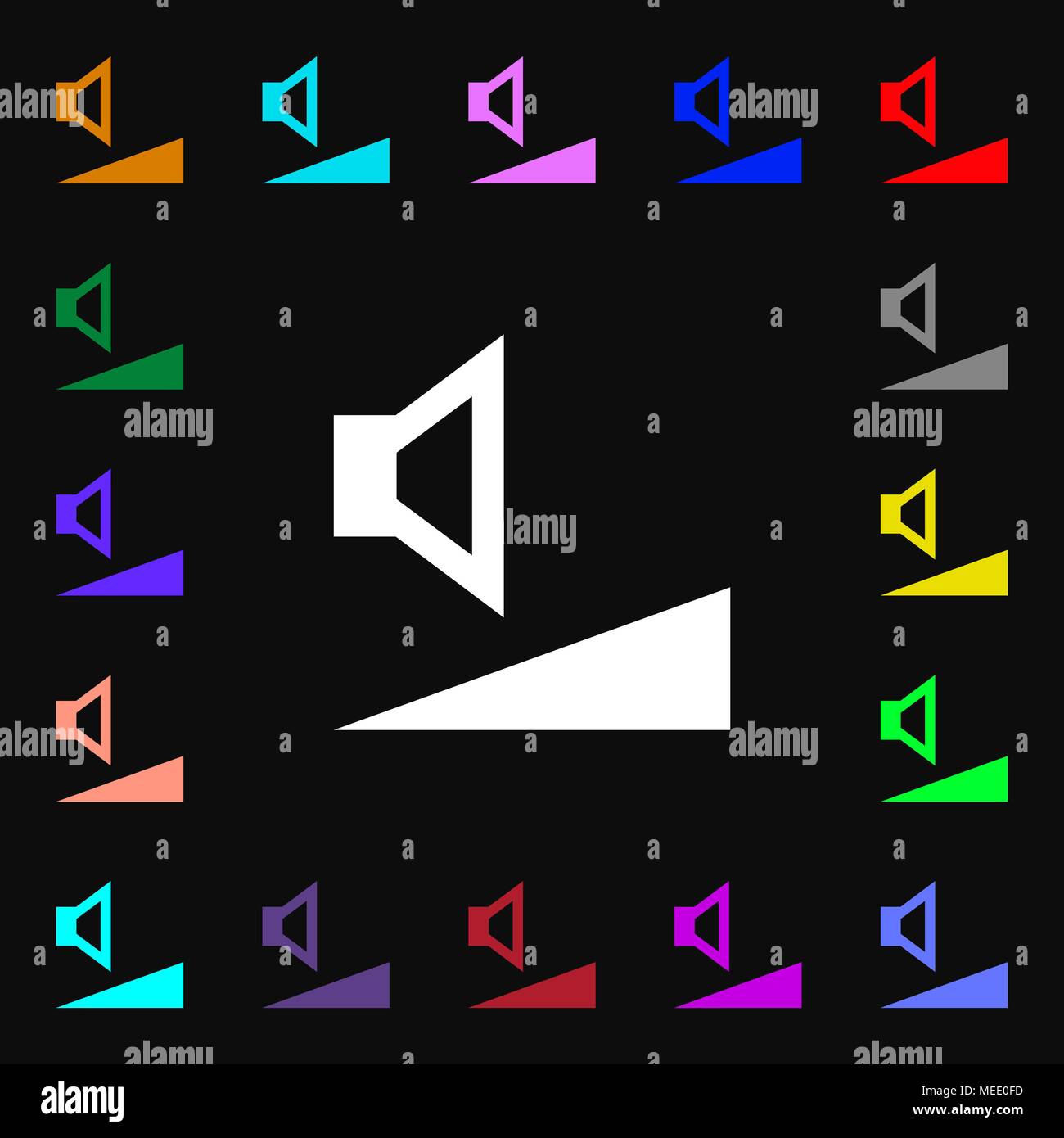 volume, sound icon sign. Lots of colorful symbols for your design ...
