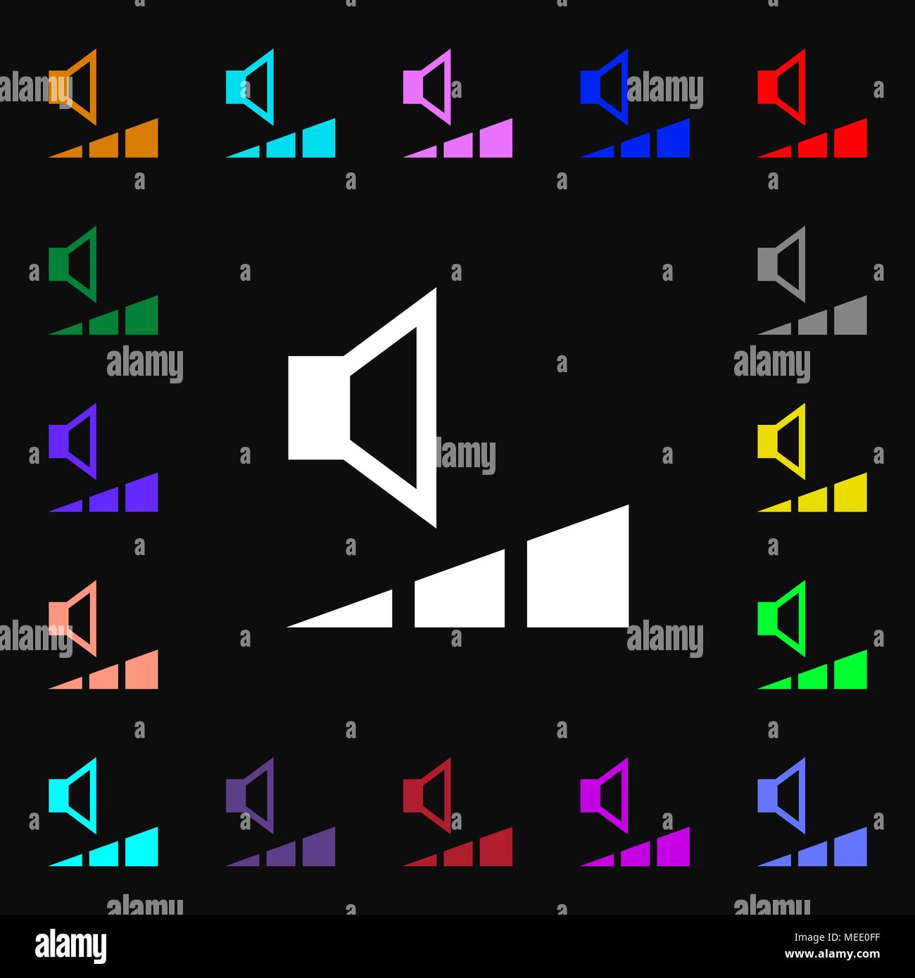 volume, sound icon sign. Lots of colorful symbols for your design ...