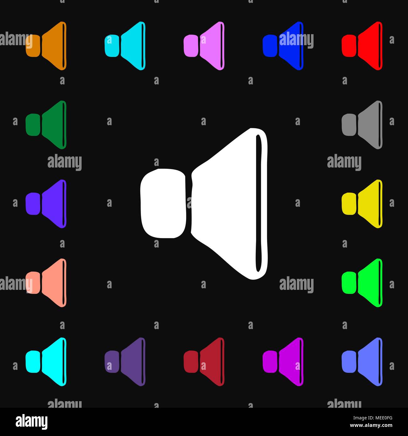 volume, sound icon sign. Lots of colorful symbols for your design ...