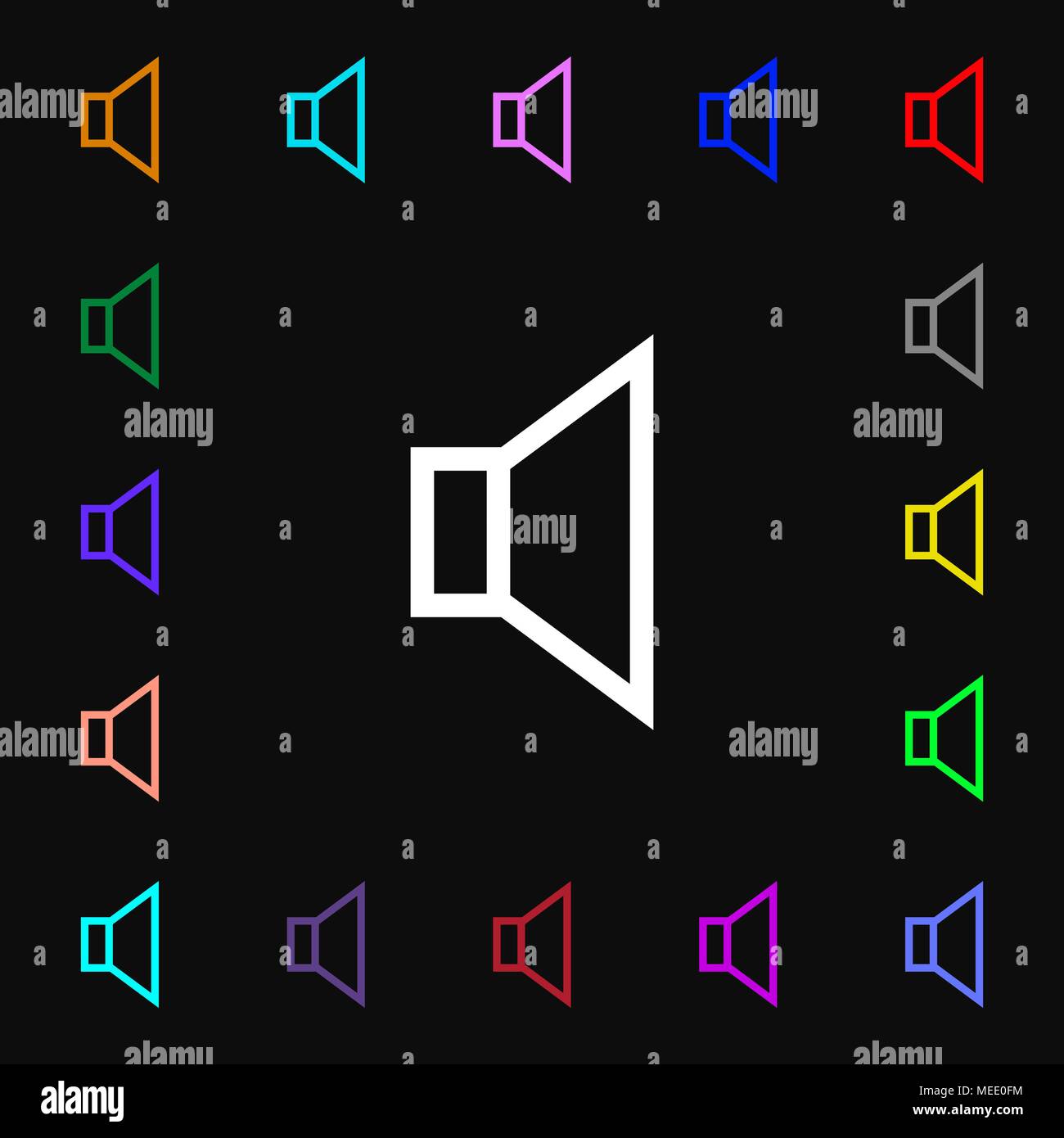 volume, sound icon sign. Lots of colorful symbols for your design ...