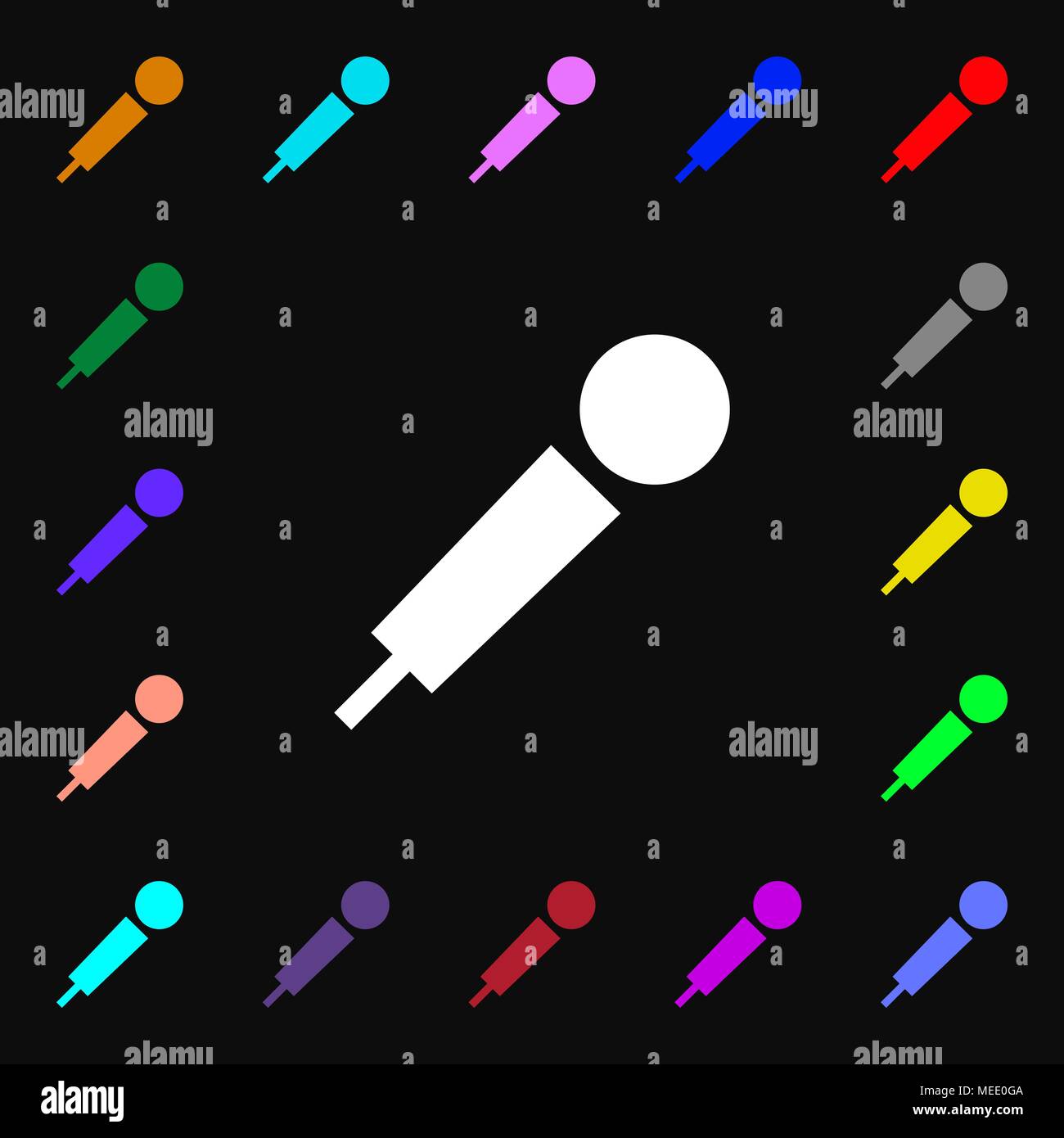 microphone icon sign. Lots of colorful symbols for your design. Vector ...