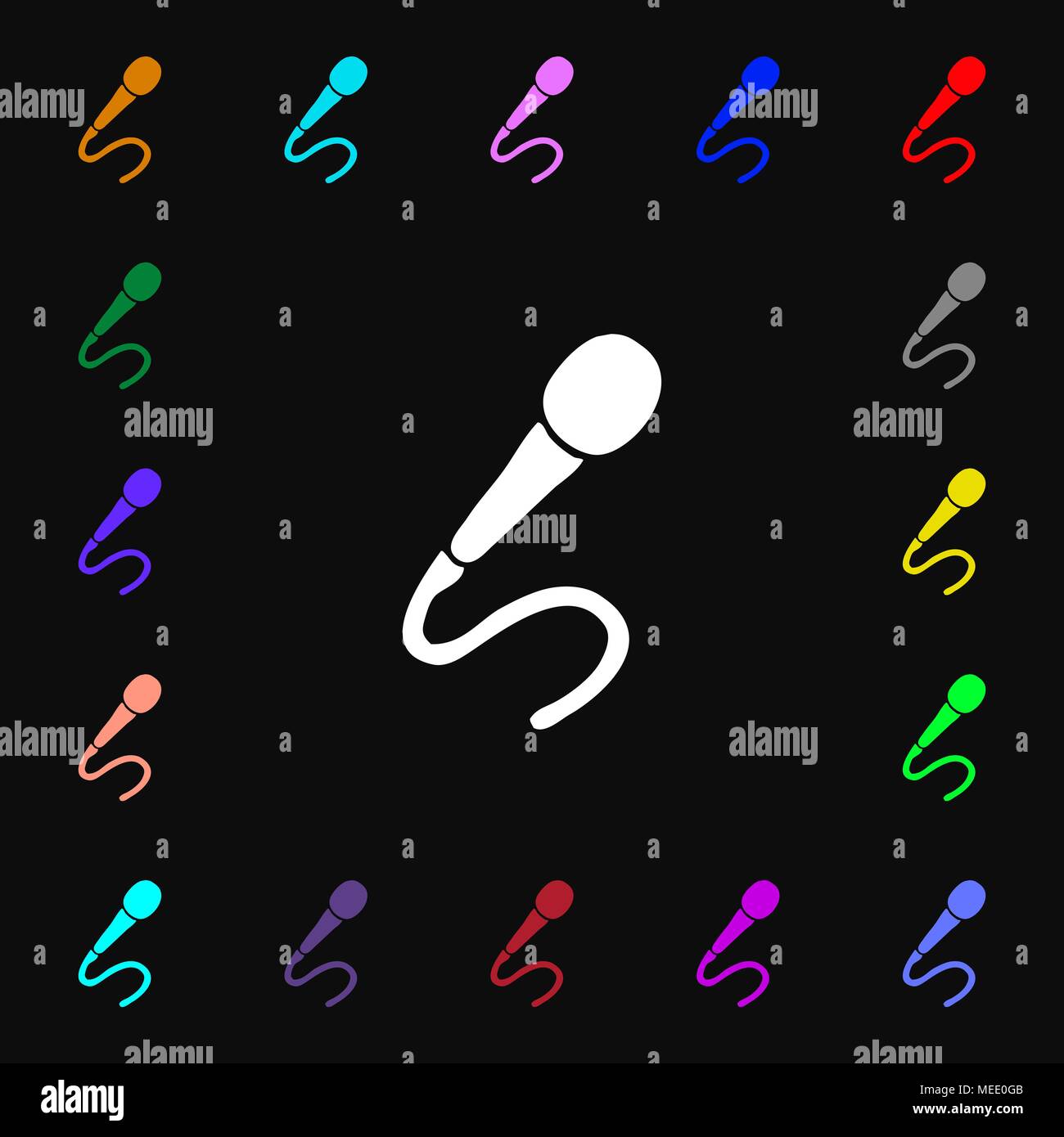 microphone icon sign. Lots of colorful symbols for your design. Vector ...