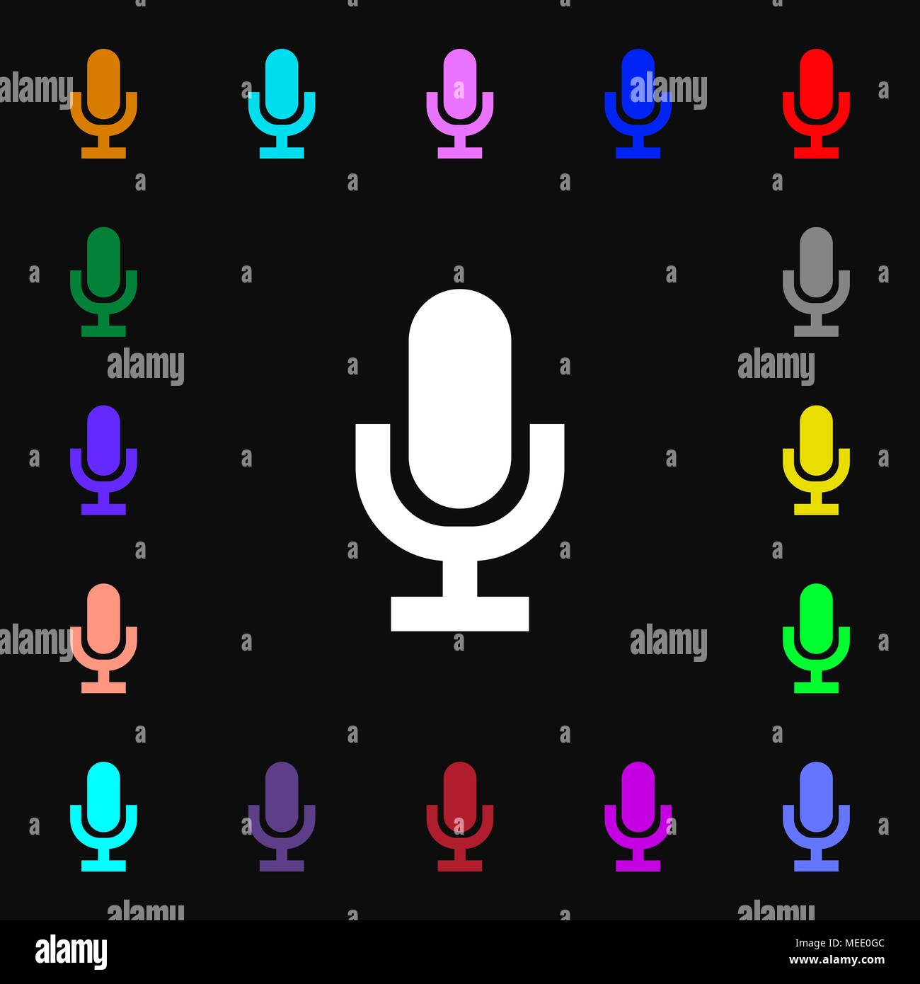 microphone icon sign. Lots of colorful symbols for your design. Vector ...