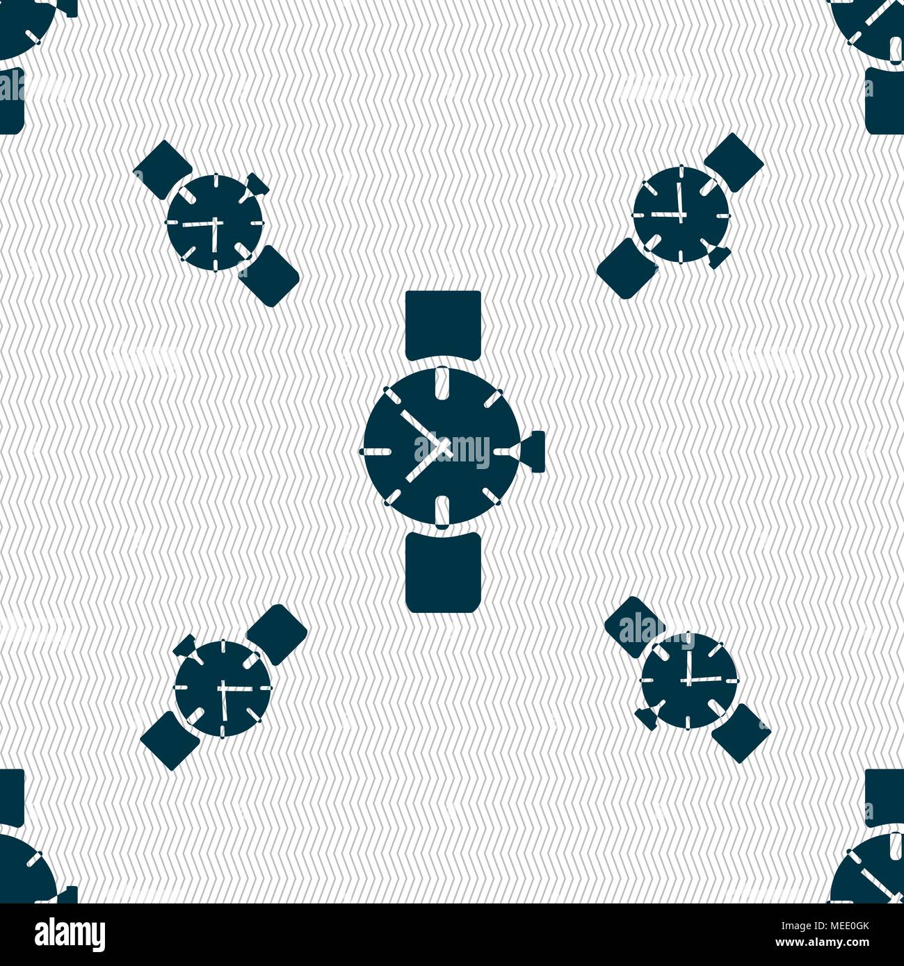 watches icon symbol . Seamless pattern with geometric texture. Vector ...