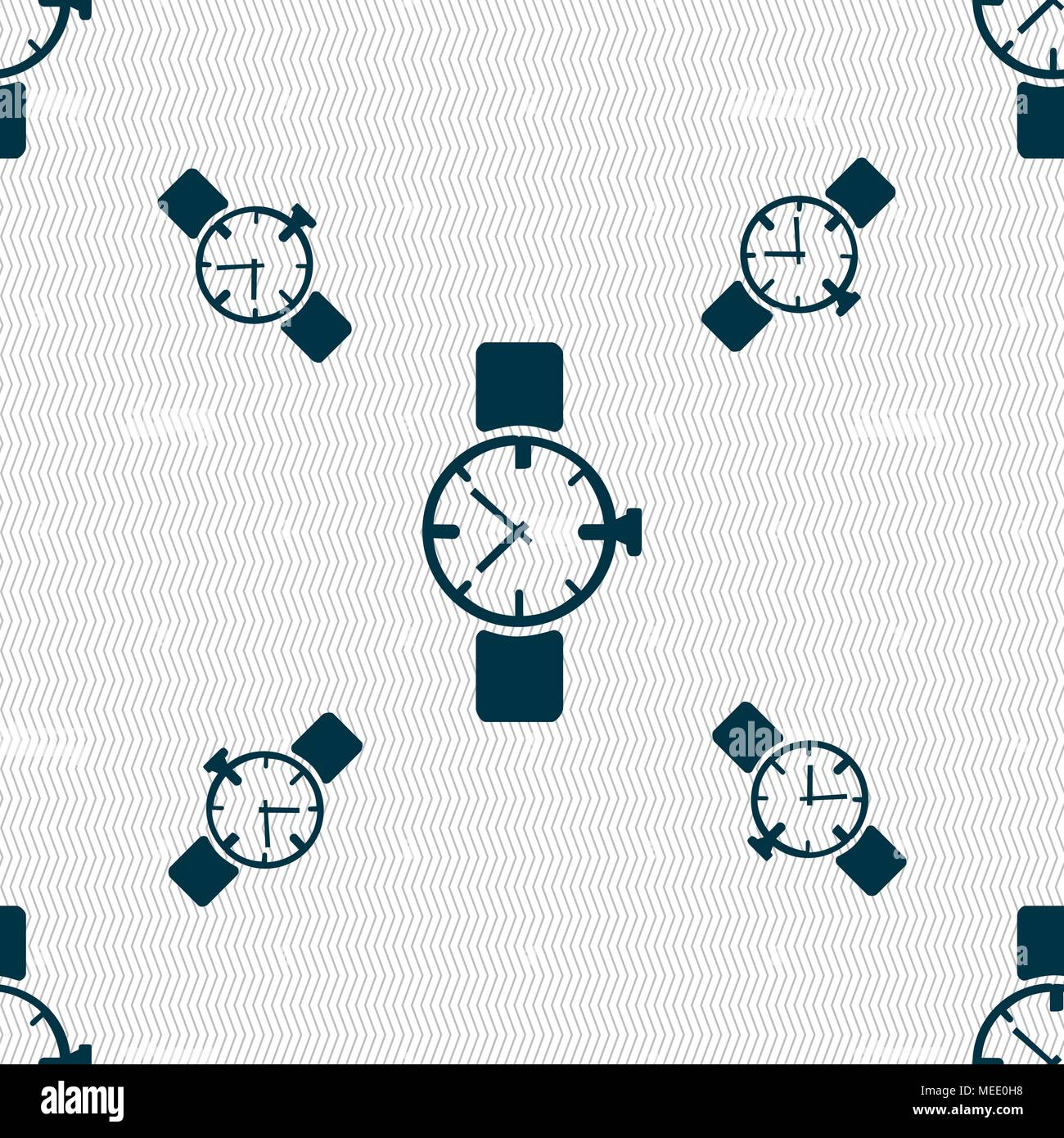 watches icon symbol . Seamless pattern with geometric texture. Vector ...