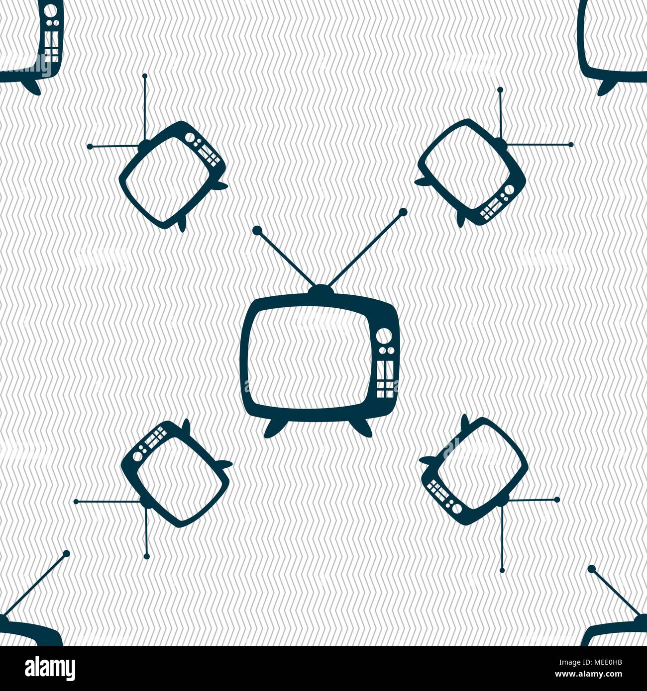 Retro TV mode sign icon. Television set symbol. Seamless pattern with ...