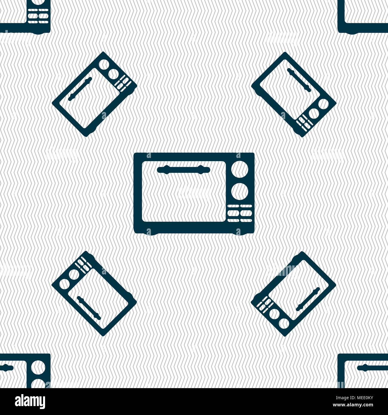 Microwave oven sign icon. Kitchen electric stove symbol. Seamless ...