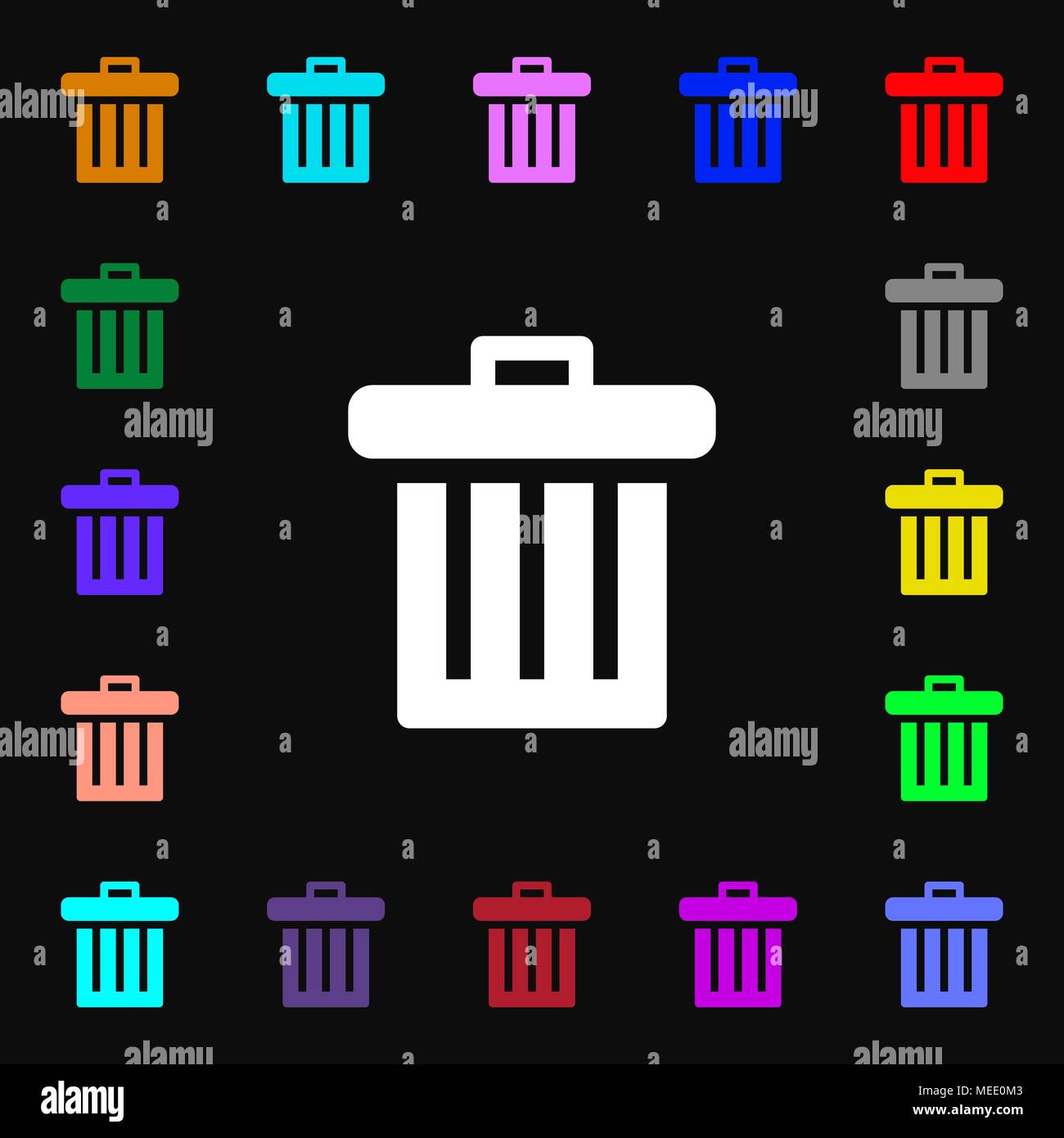 Recycle bin icon sign. Lots of colorful symbols for your design. Vector ...
