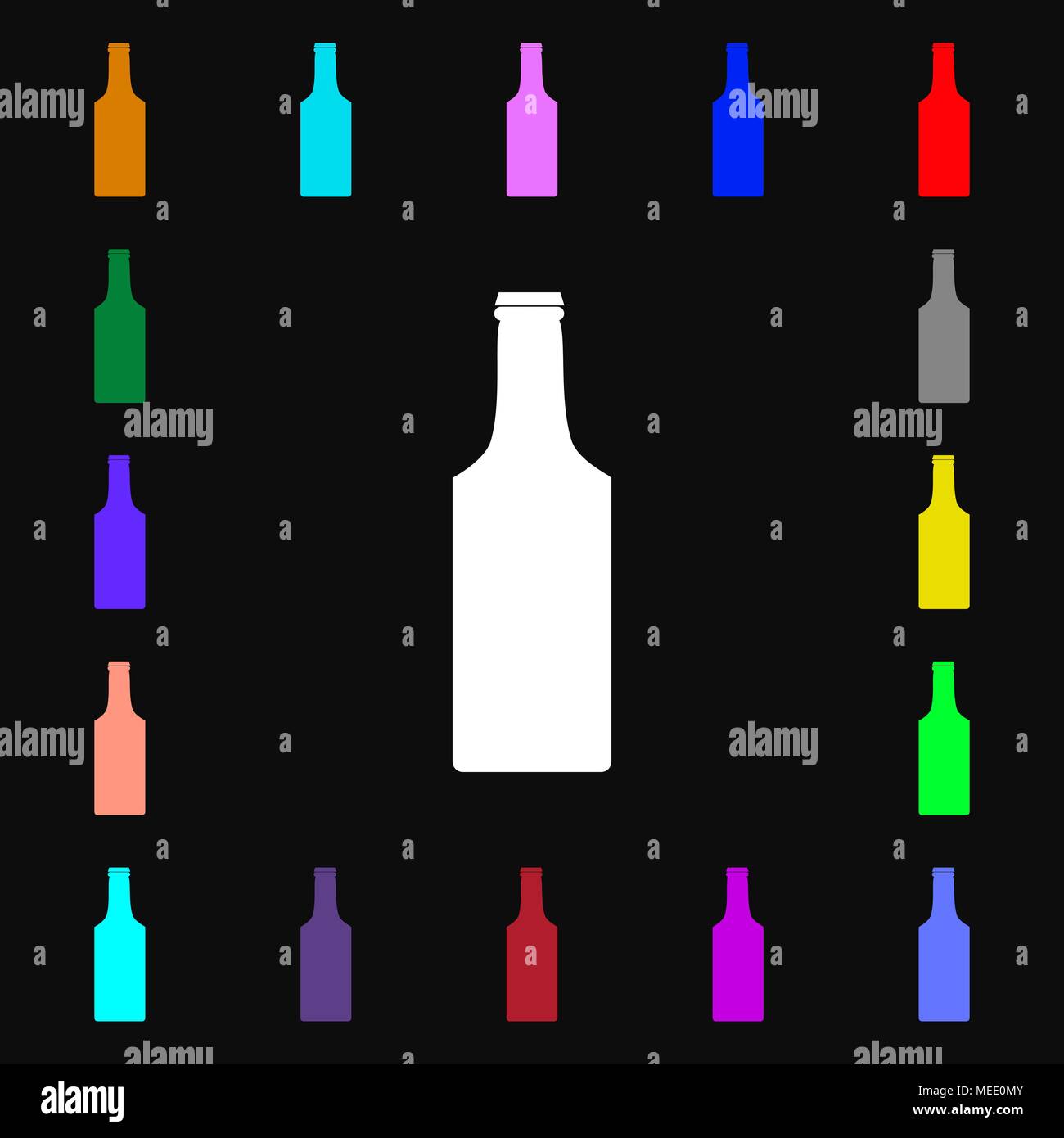 bottle icon sign. Lots of colorful symbols for your design. Vector ...