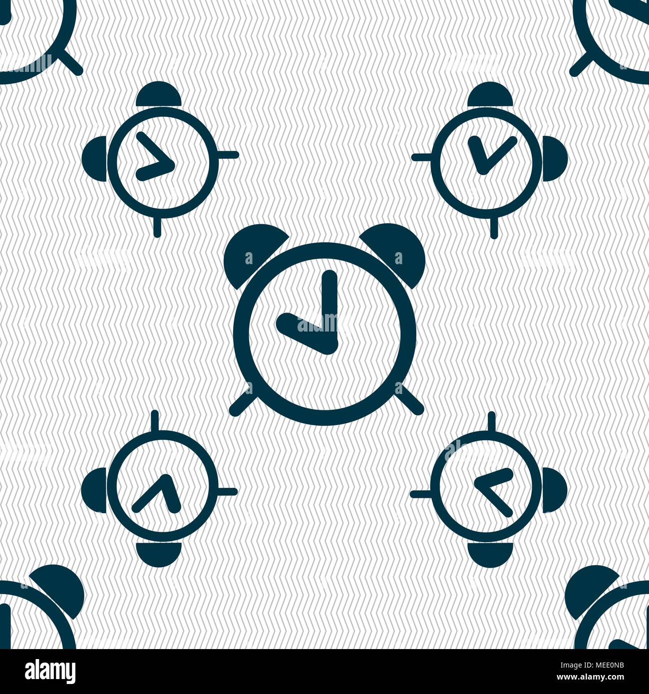 Alarm clock sign icon. Wake up alarm symbol. Seamless pattern with ...