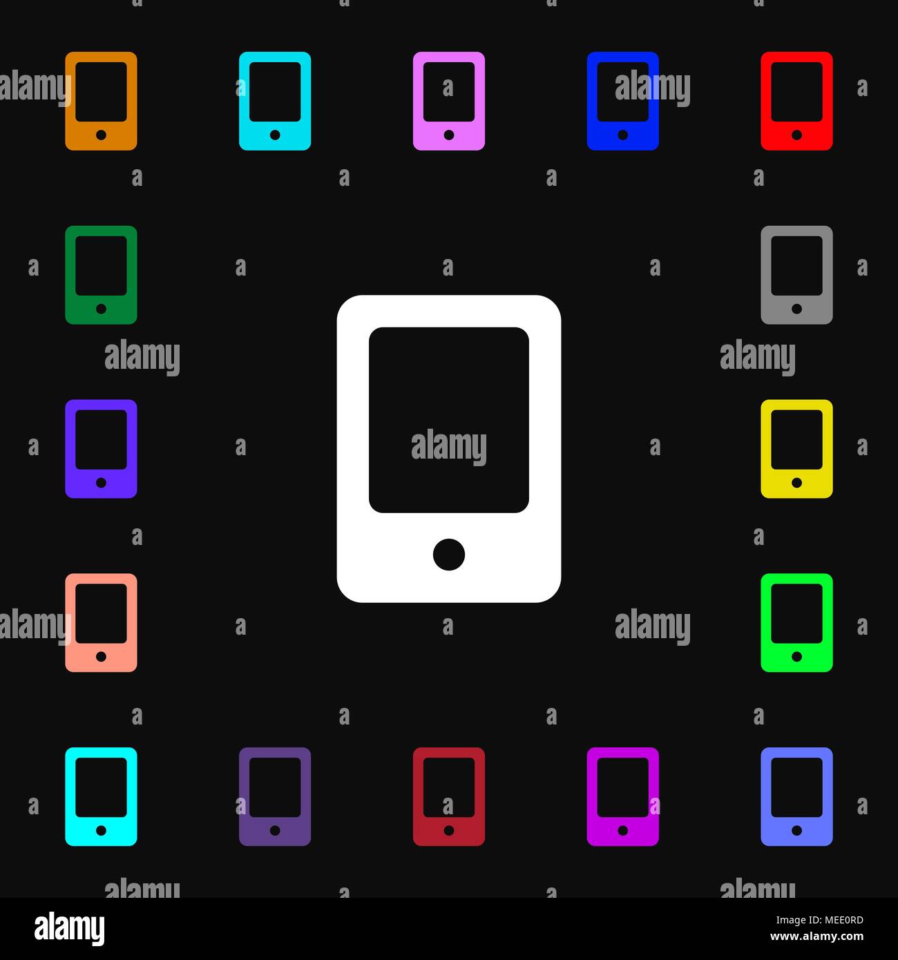 Tablet icon sign. Lots of colorful symbols for your design. Vector ...