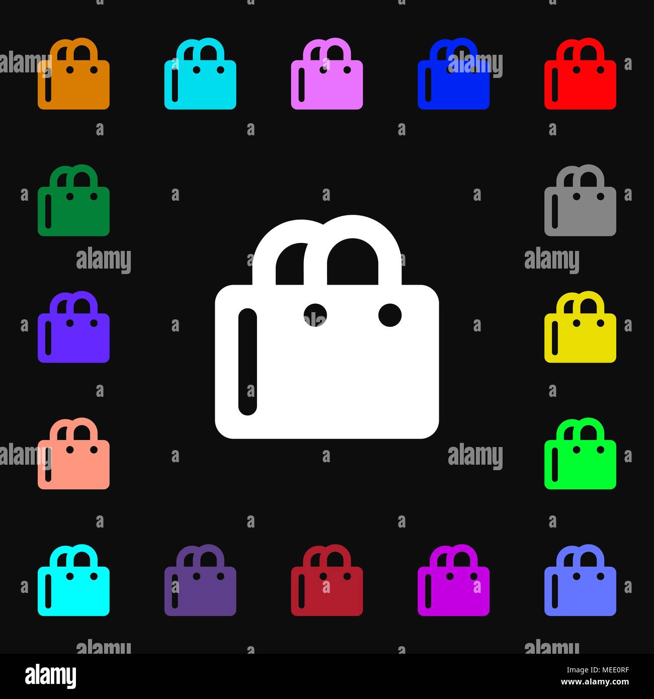 shopping bag icon sign. Lots of colorful symbols for your design ...