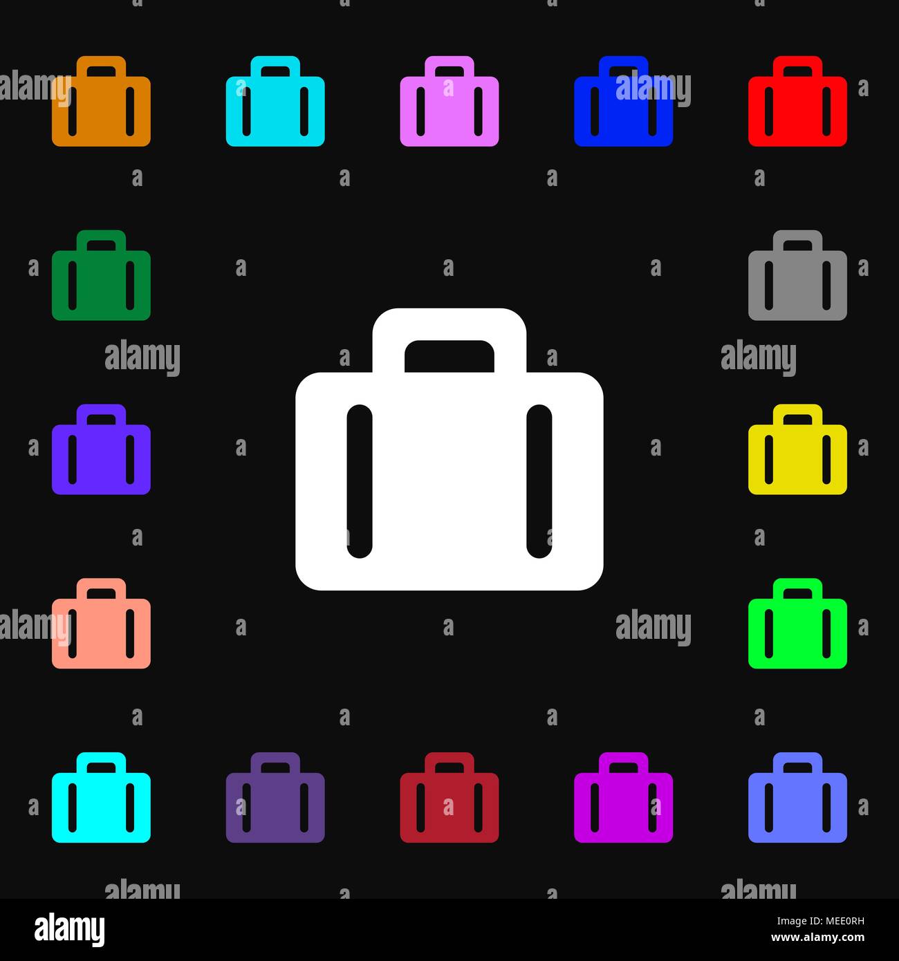 suitcase icon sign. Lots of colorful symbols for your design. Vector ...
