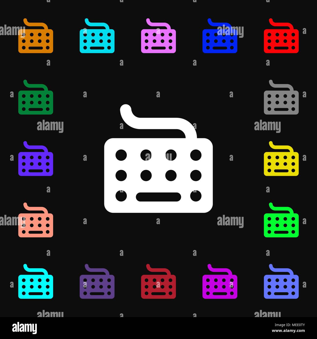 keyboard icon sign. Lots of colorful symbols for your design. Vector ...