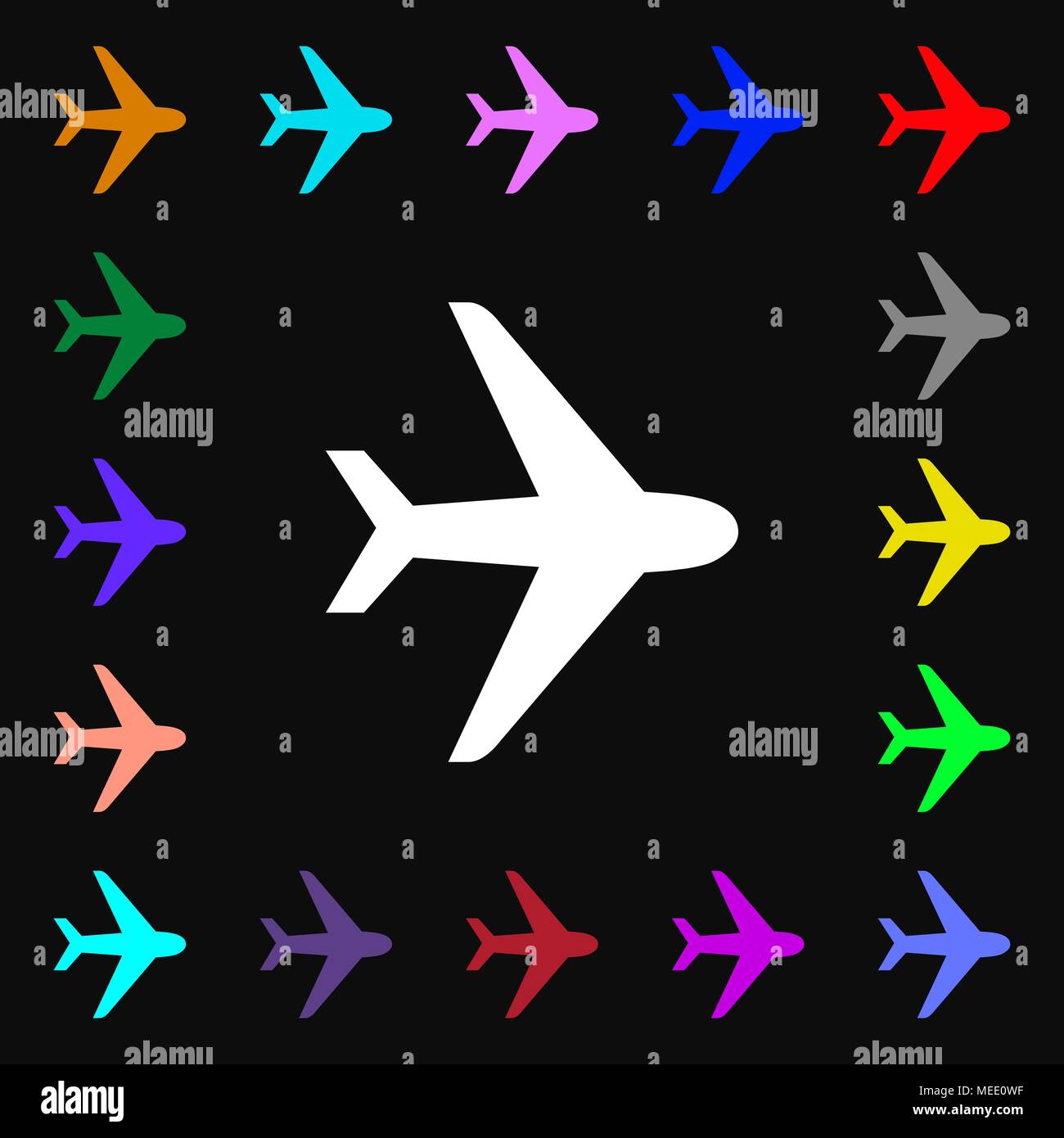 Plane icon sign. Lots of colorful symbols for your design. Vector ...