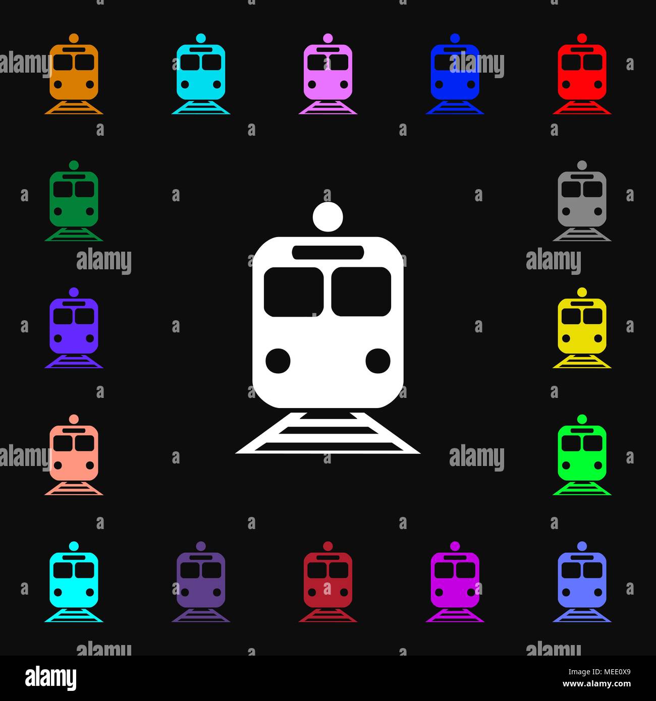 train icon sign. Lots of colorful symbols for your design. Vector ...