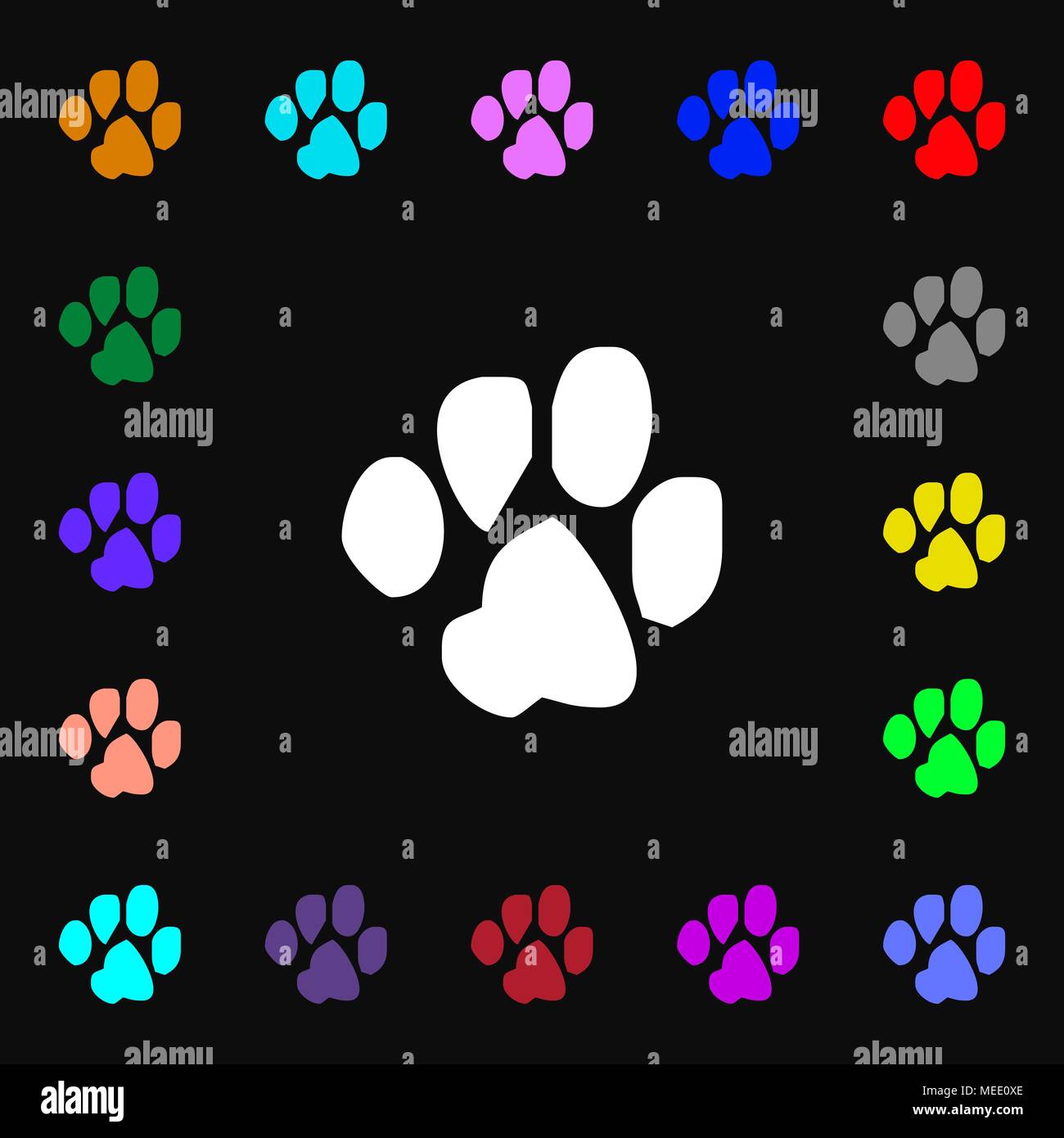 trace dogs icon sign. Lots of colorful symbols for your design. Vector ...