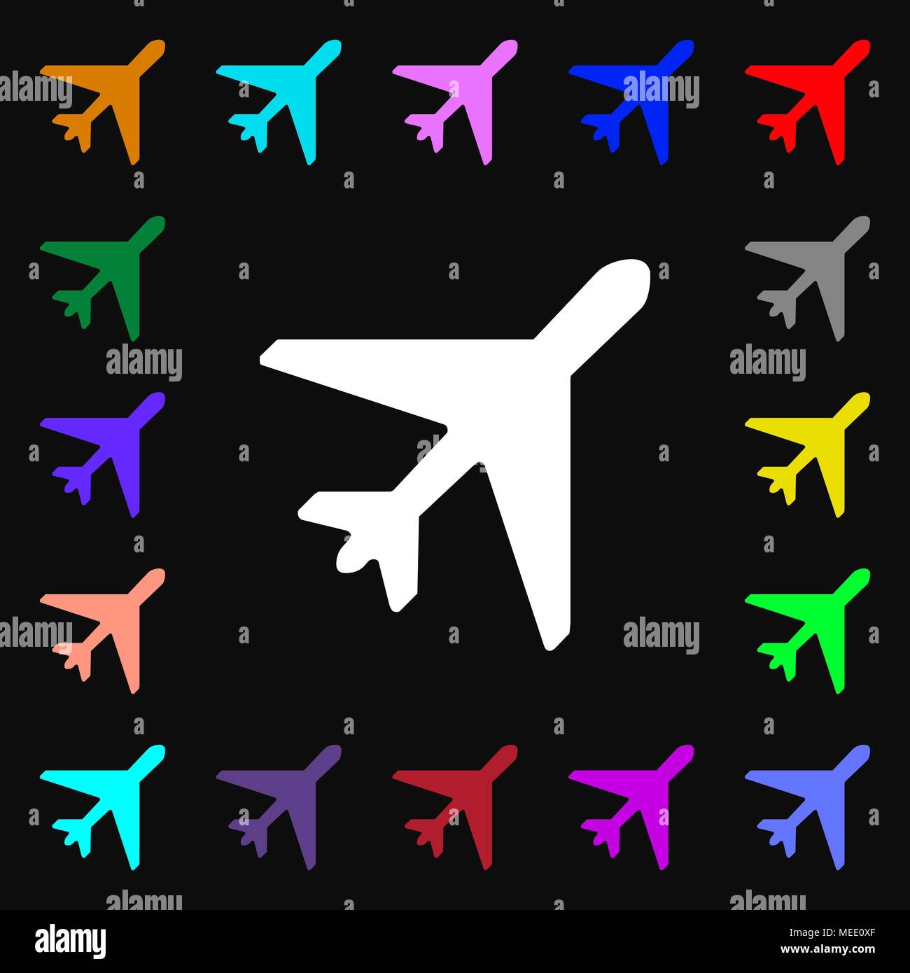 airplane icon sign. Lots of colorful symbols for your design. Vector ...