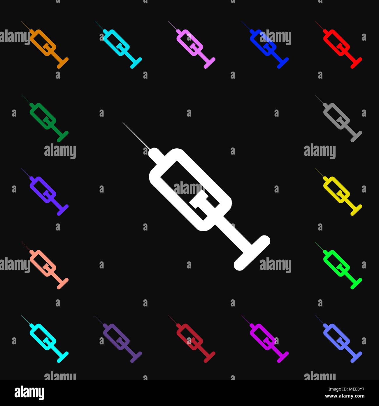 syringe icon sign. Lots of colorful symbols for your design. Vector ...