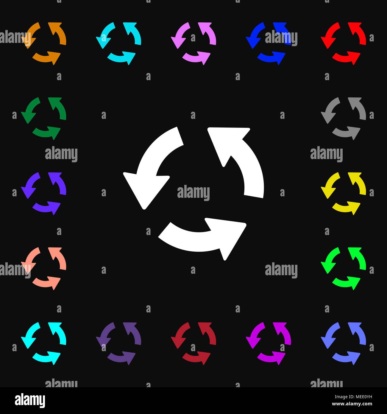 Refresh icon sign. Lots of colorful symbols for your design. Vector ...