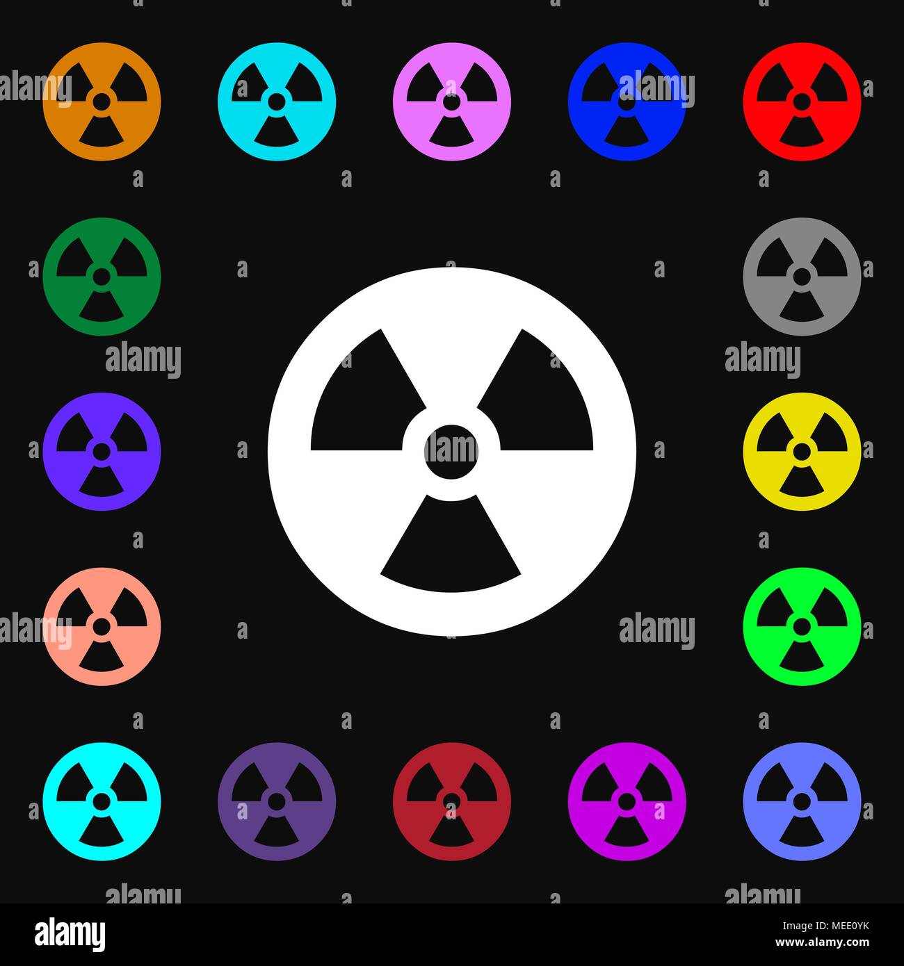 radiation icon sign. Lots of colorful symbols for your design. Vector ...