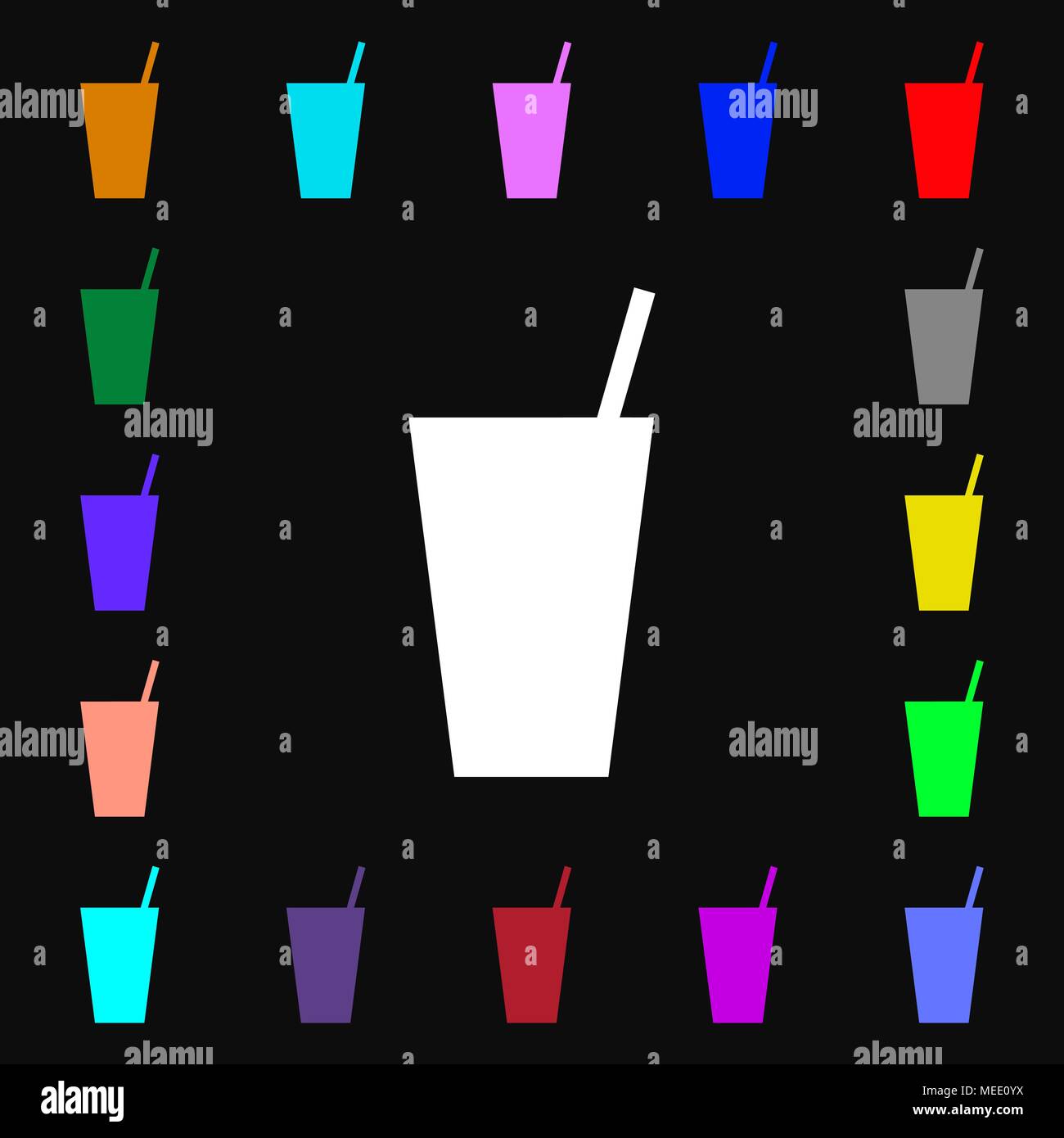 cocktail icon sign. Lots of colorful symbols for your design. Vector ...