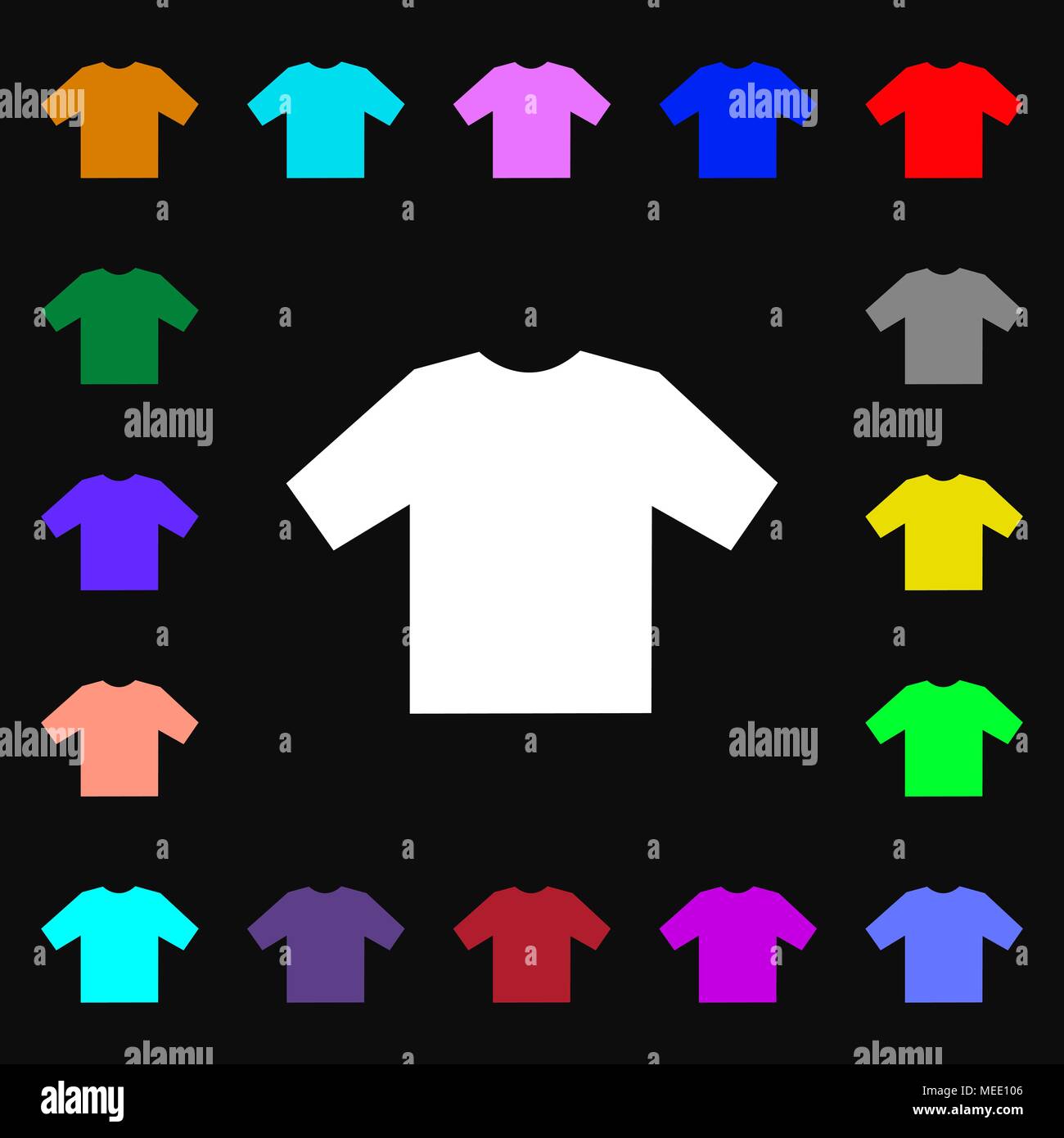t-shirt icon sign. Lots of colorful symbols for your design. Vector ...