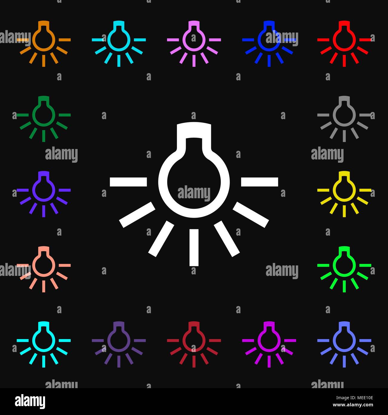 light bulb icon sign. Lots of colorful symbols for your design. Vector ...
