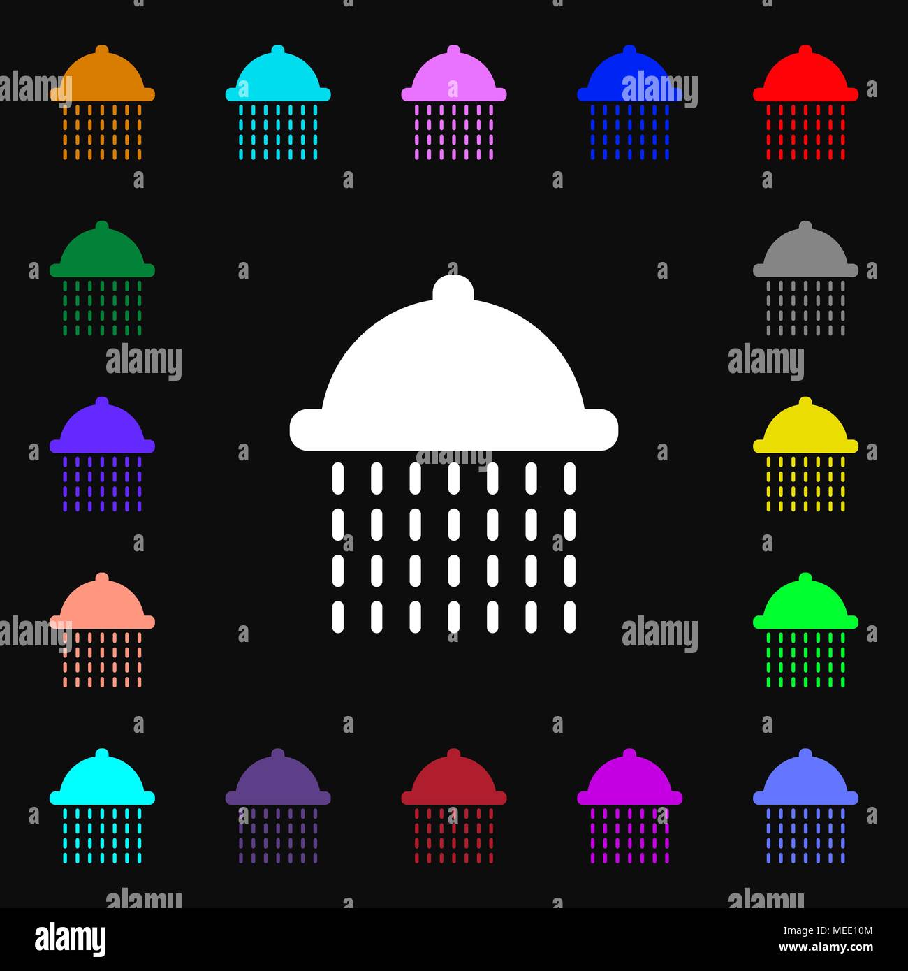 shower icon sign. Lots of colorful symbols for your design. Vector ...