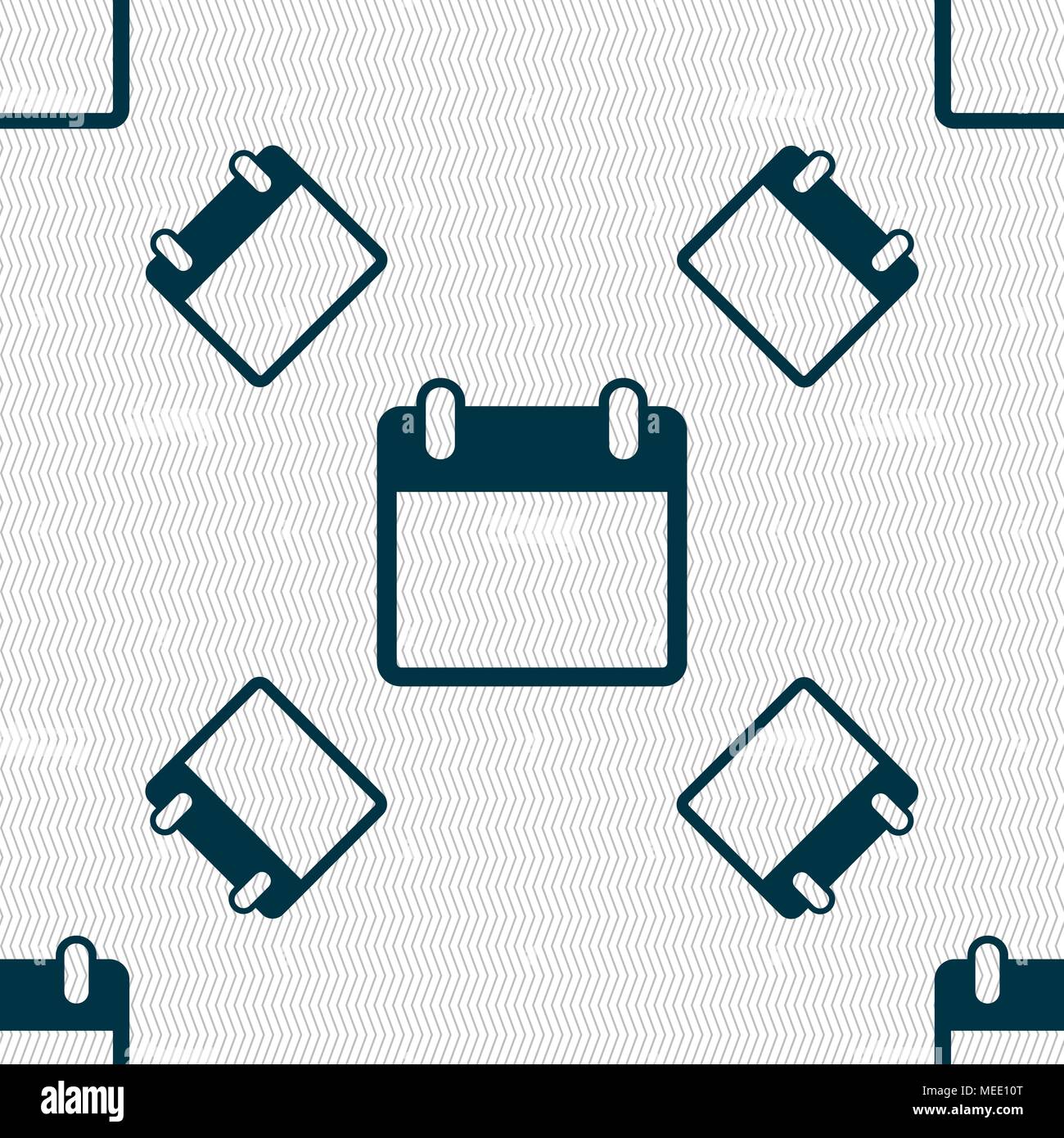 Calendar sign icon. days month symbol. Date button. Seamless pattern ...