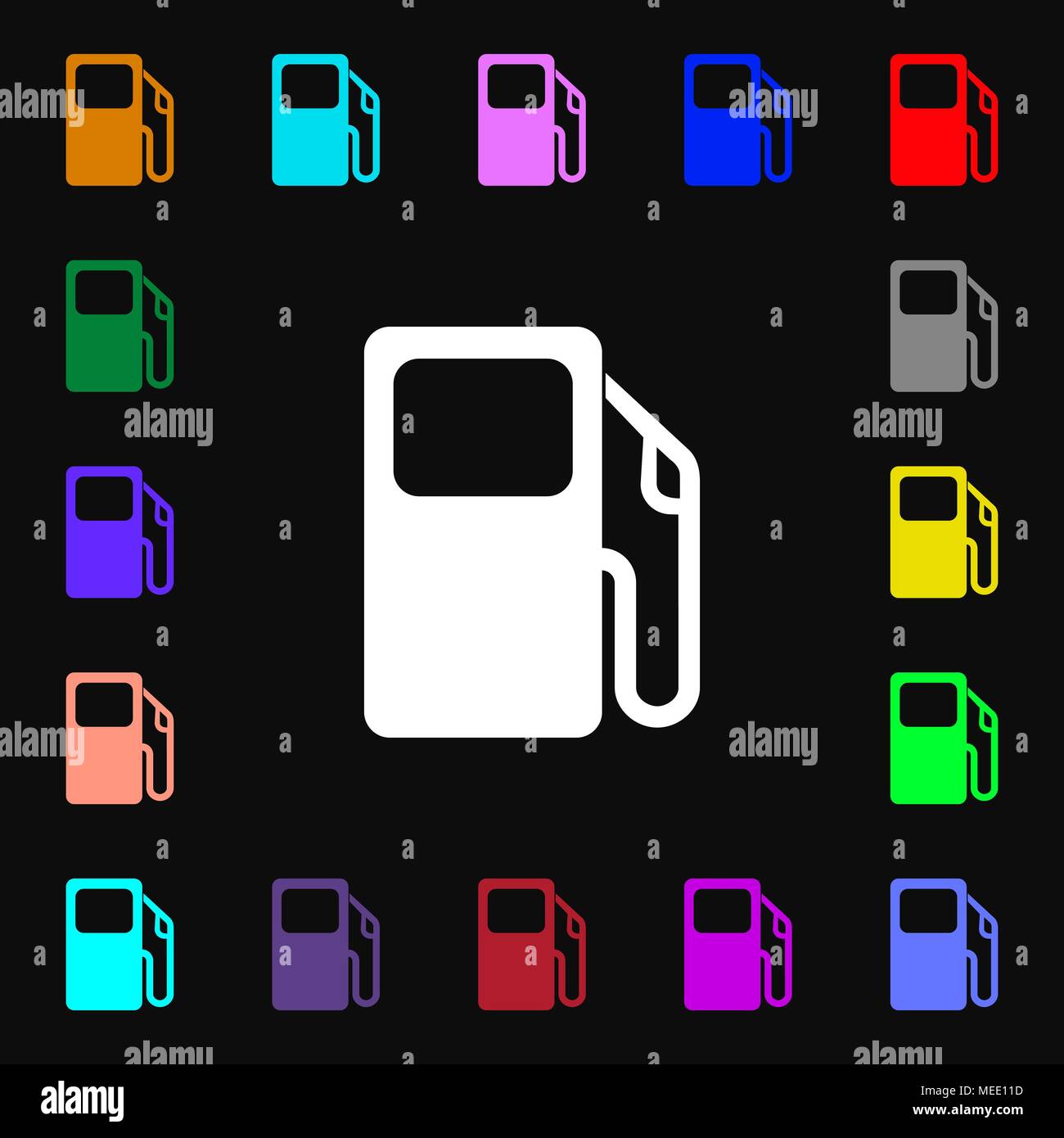 Auto gas station icon sign. Lots of colorful symbols for your design ...