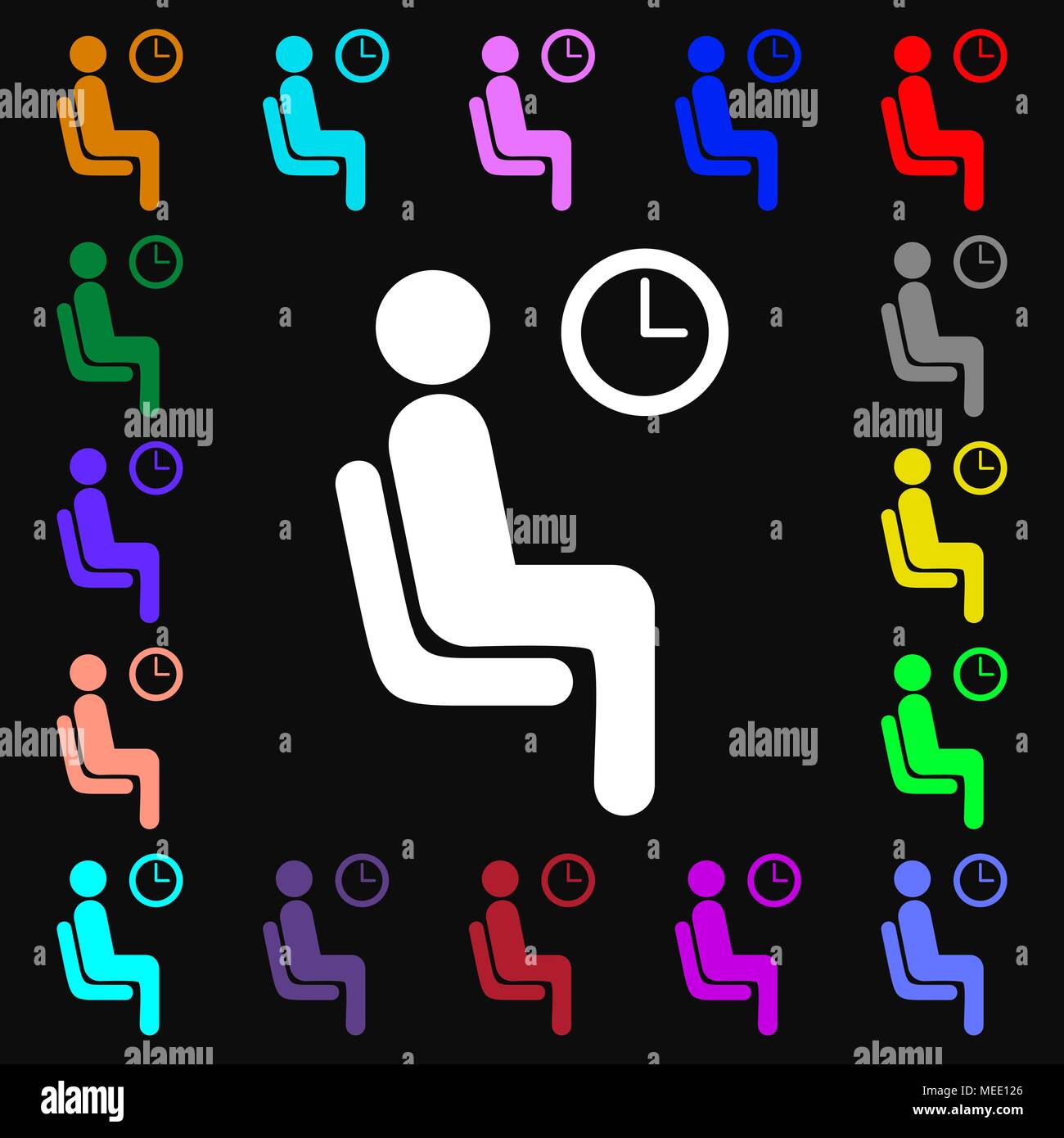 waiting icon sign. Lots of colorful symbols for your design. Vector ...