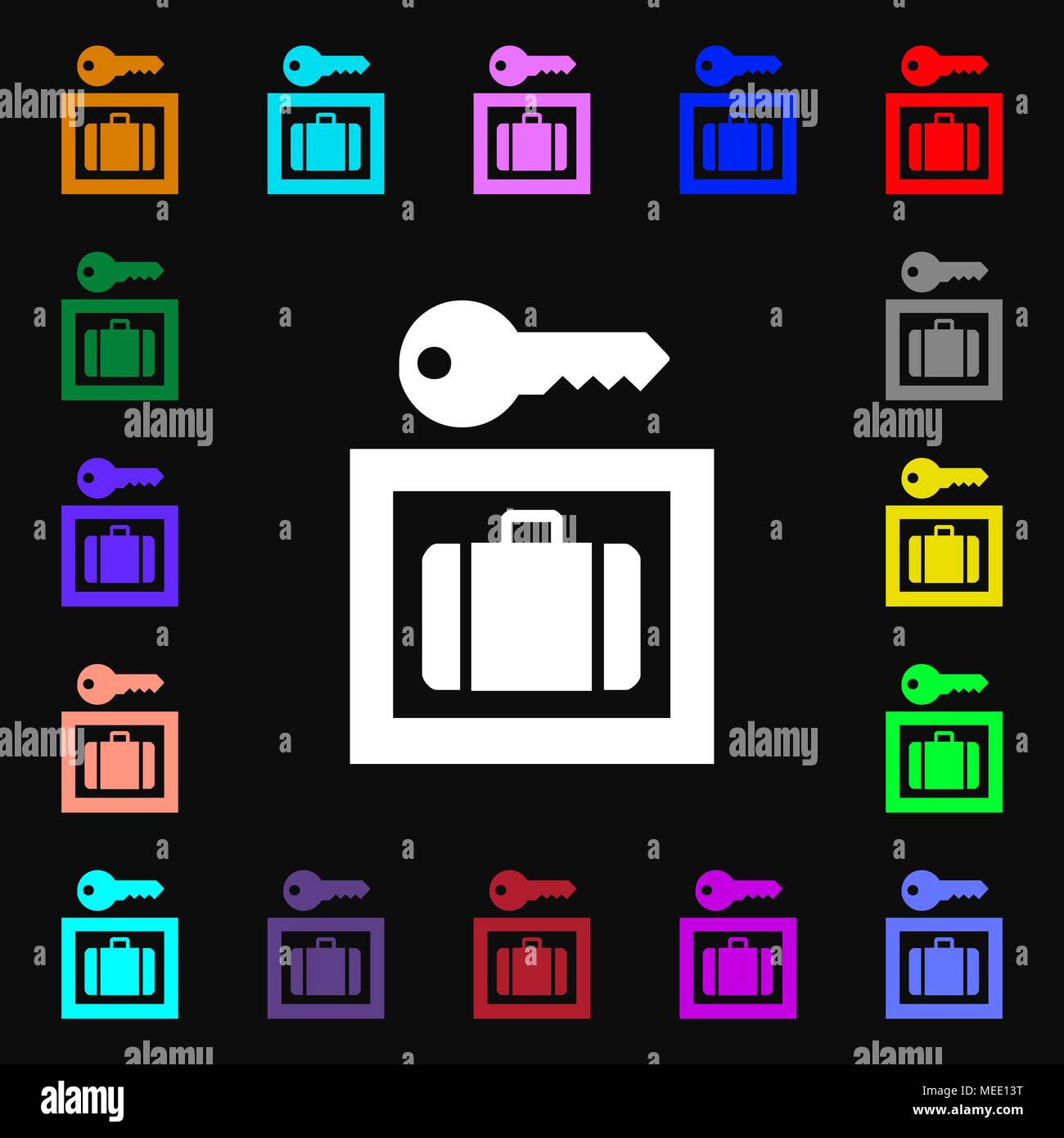 Luggage Storage icon sign. Lots of colorful symbols for your design ...