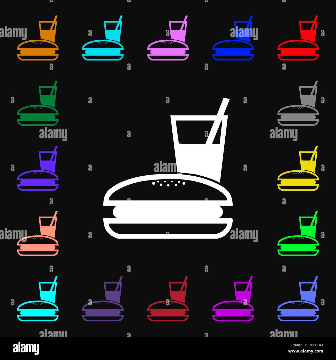 lunch box icon sign. Lots of colorful symbols for your design. Vector ...