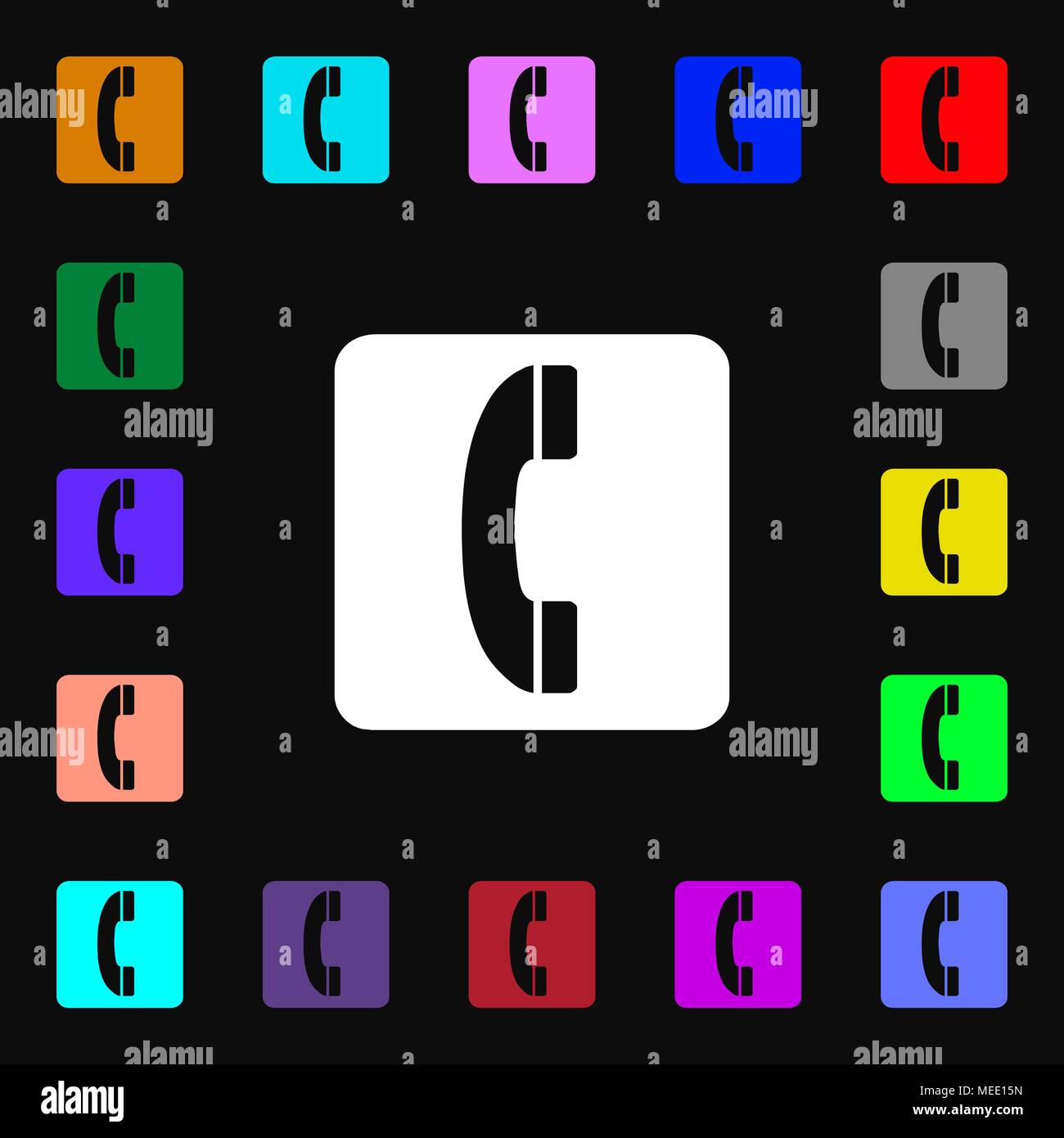 handset icon sign. Lots of colorful symbols for your design. Vector ...
