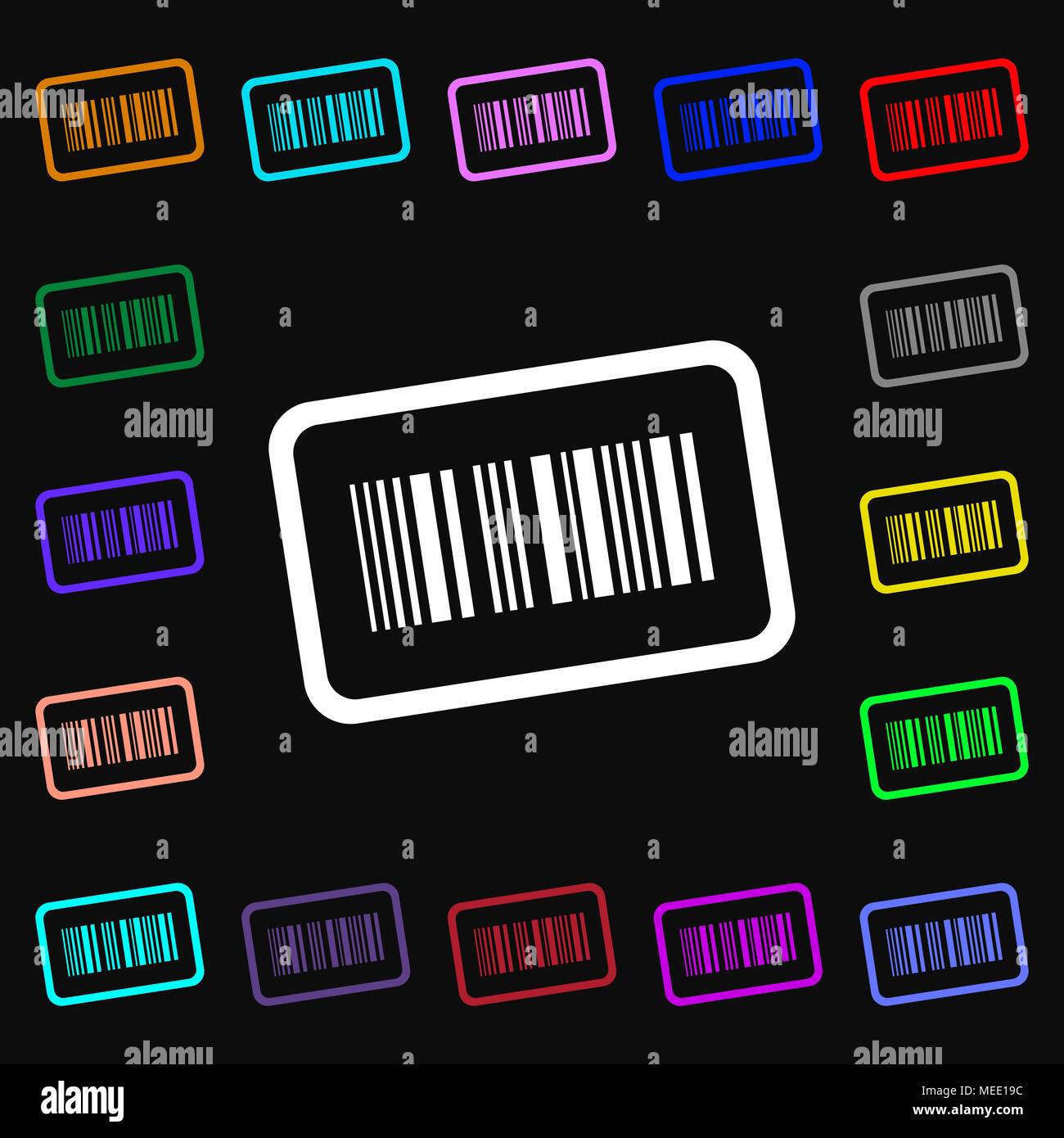 Barcode icon sign. Lots of colorful symbols for your design. Vector ...
