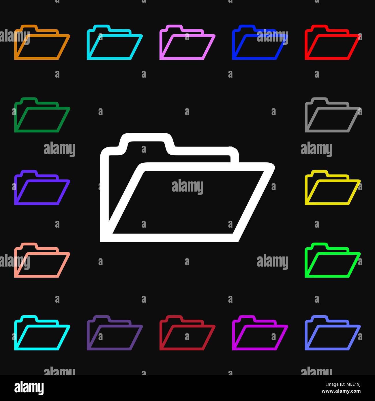 Folder icon sign. Lots of colorful symbols for your design. Vector ...