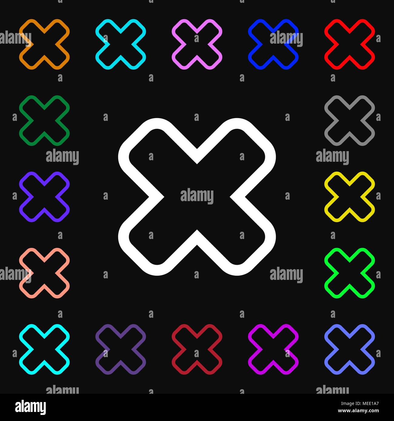 Cancel icon sign. Lots of colorful symbols for your design. Vector ...