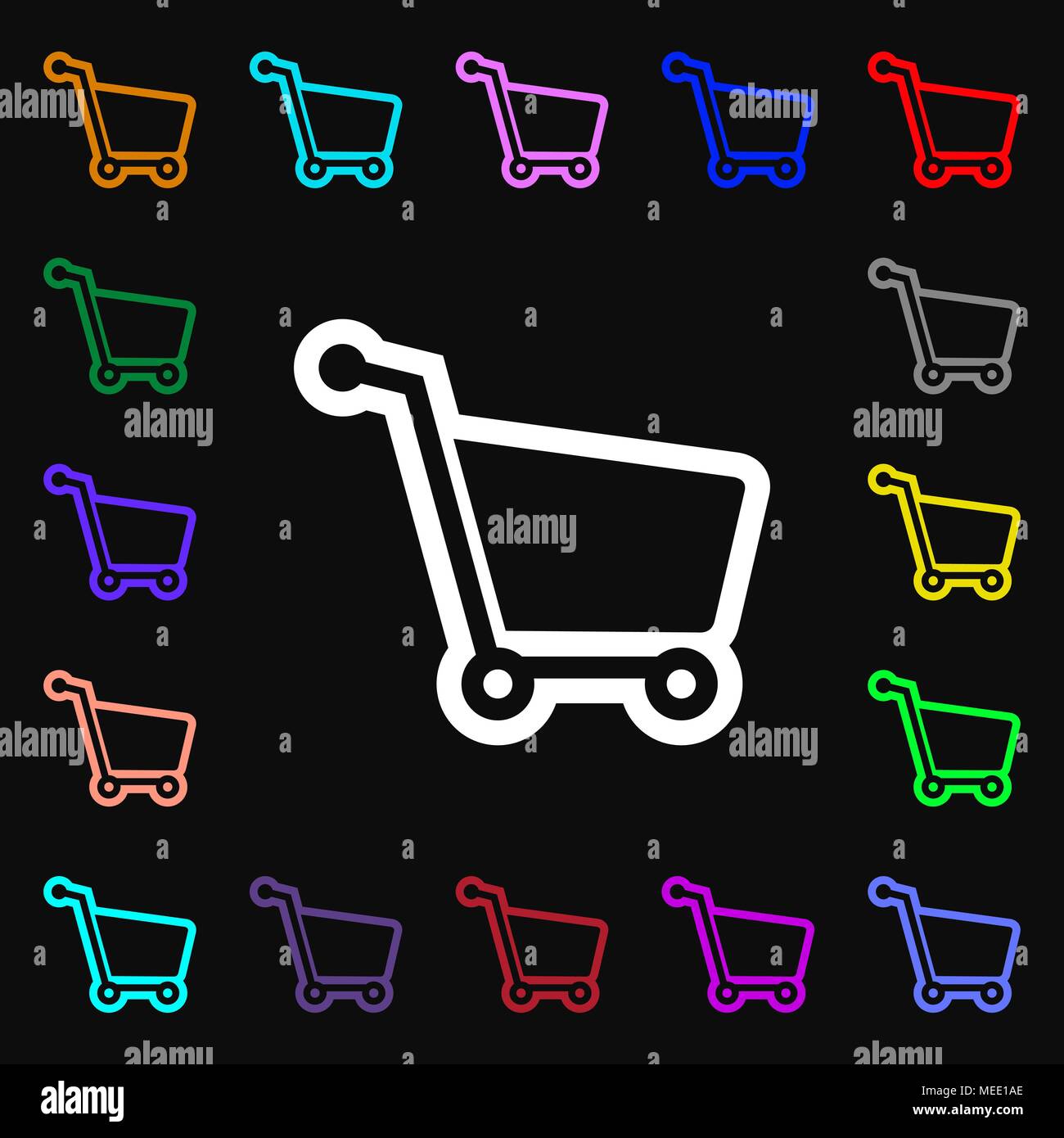 Shopping cart icon sign. Lots of colorful symbols for your design ...