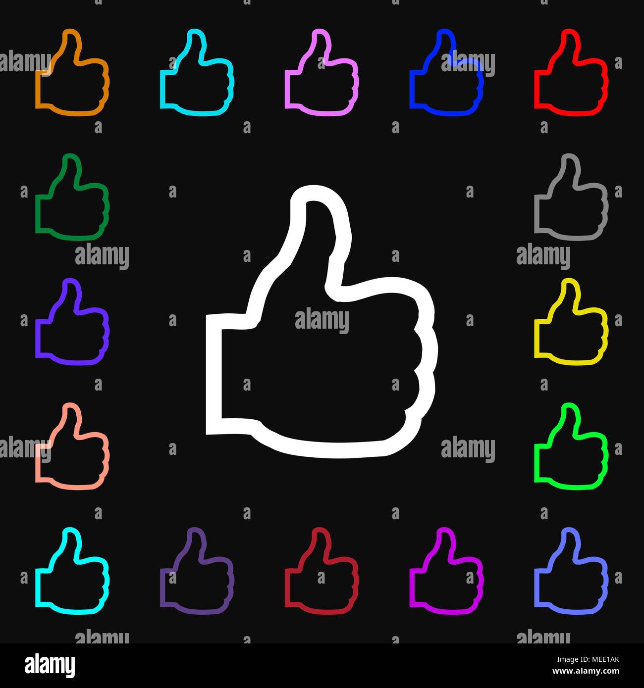 Like icon sign. Lots of colorful symbols for your design. Vector ...