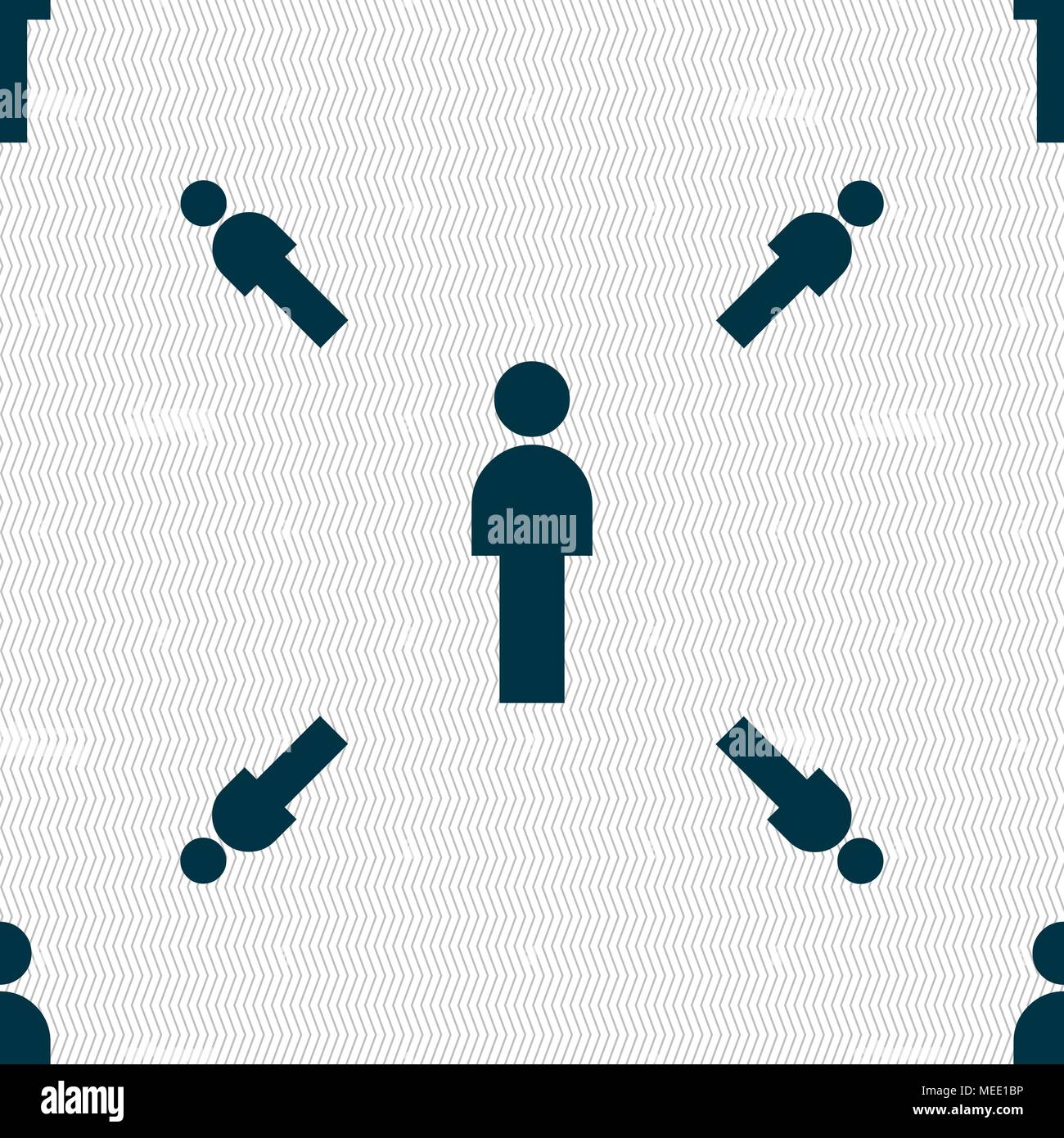 Human sign icon. Man Person symbol. Male toilet. Seamless pattern with ...